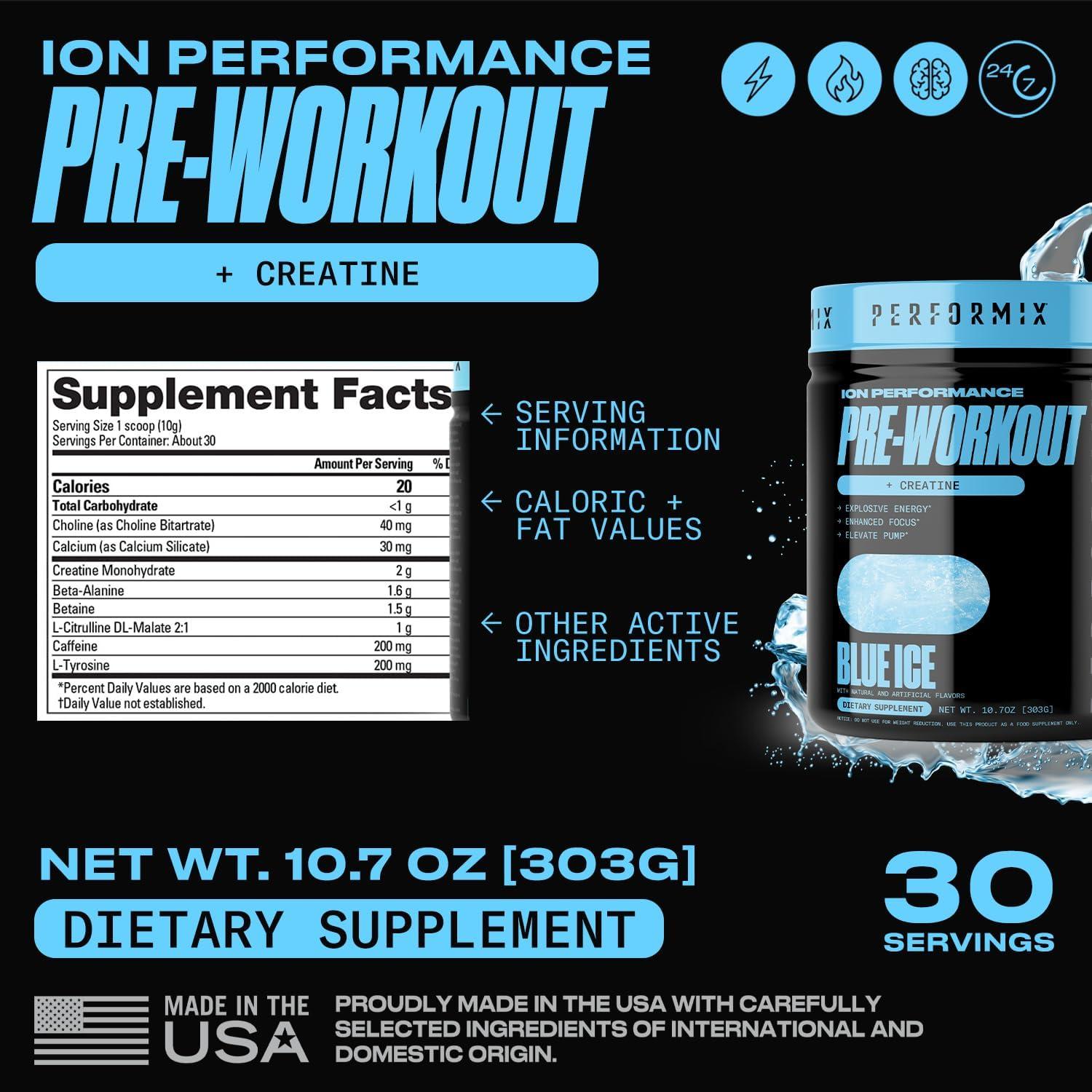 Performix ION Pre-Workout Powder - Explosive Energy, Enhanced Focus ...