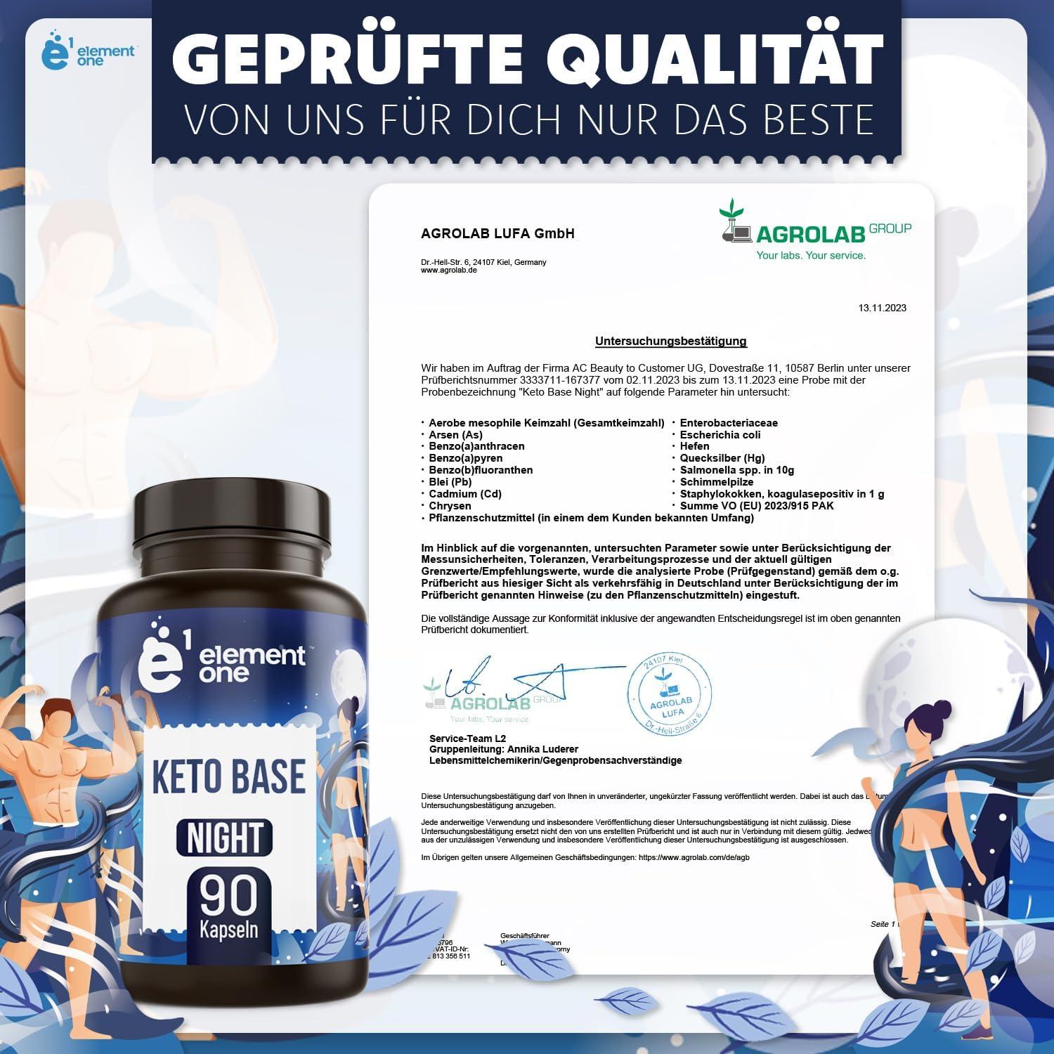 Keto Base Night - 90 Capsules | Caffeine-Free Keto Complex with Green ...