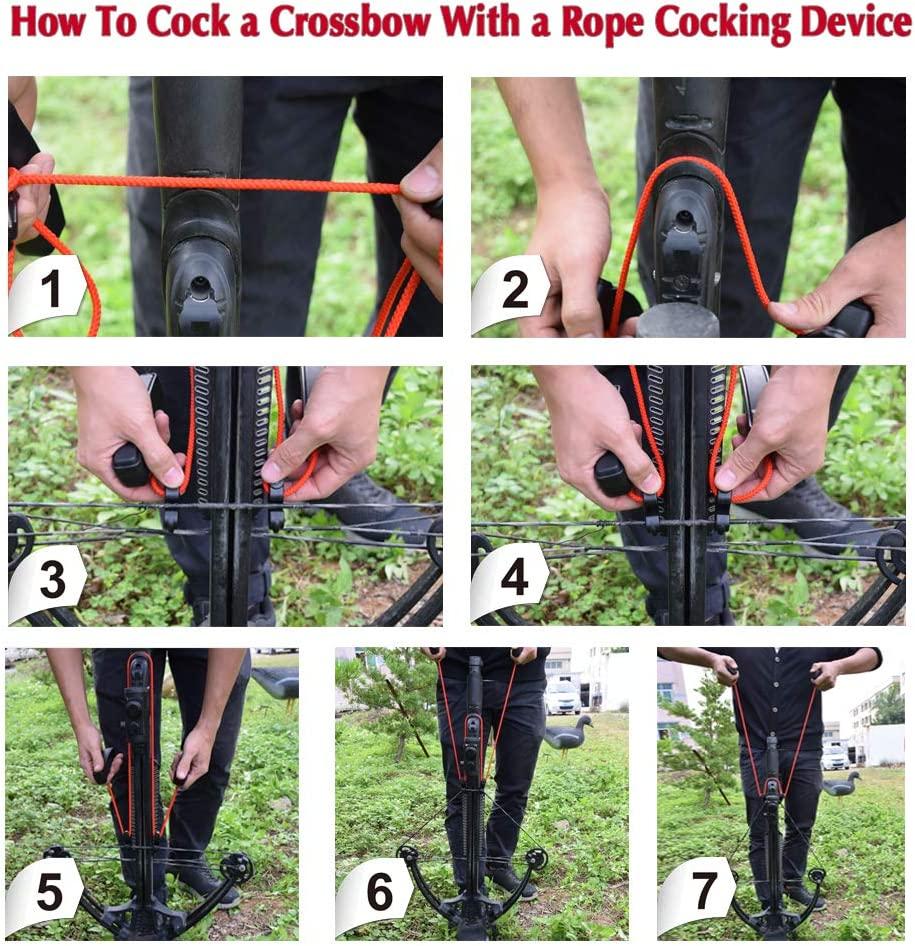 ELONG OUTDOOR Crossbow Cocking Rope - String Puller Aid Tool with ...