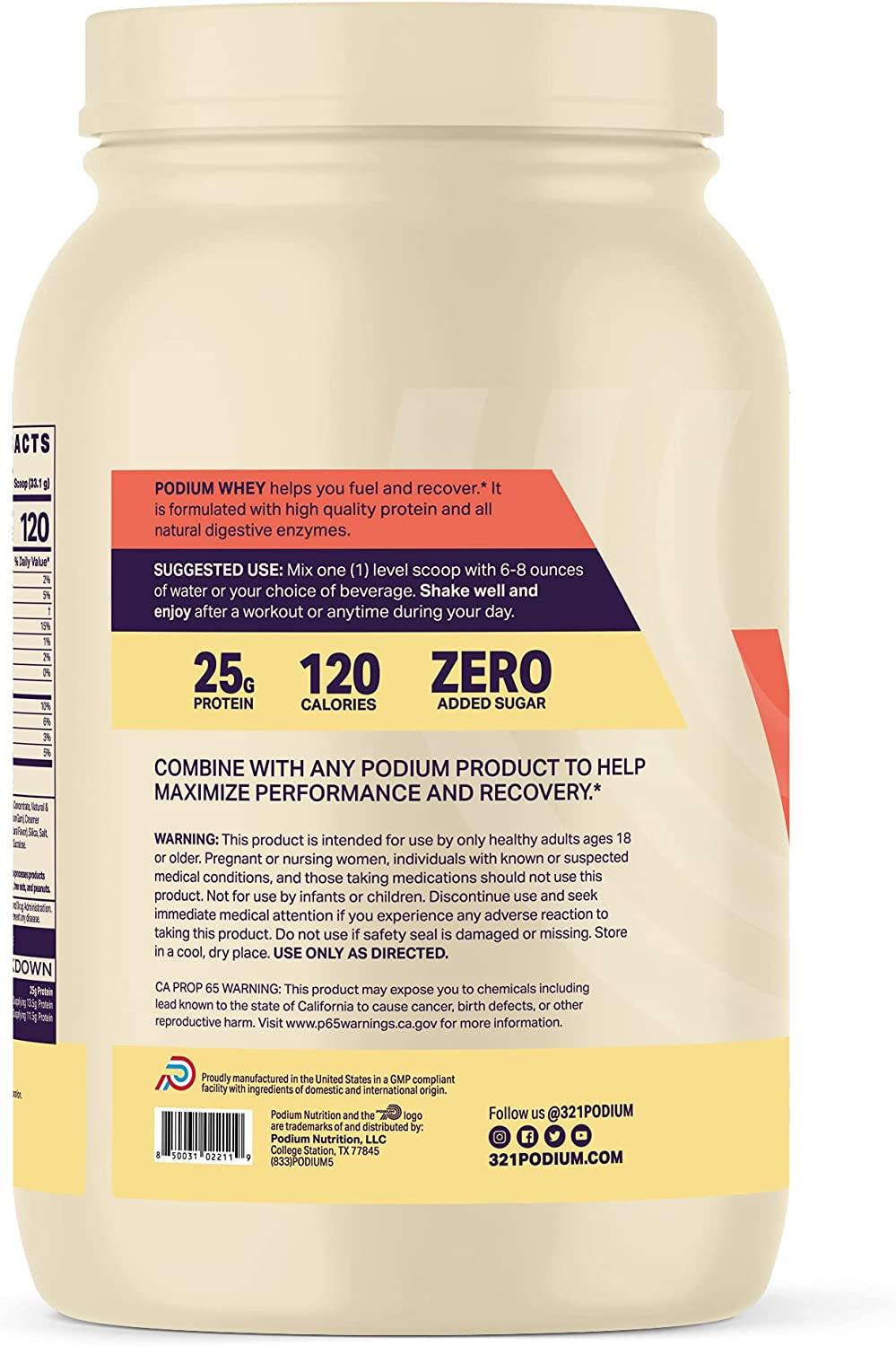 Podium Nutrition Whey Protein Powder - Coffee Ice Cream Flavor (27 ...