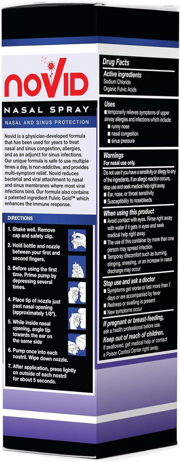 Novid Nasal Spray Nasal and Sinus Protection 100% Natural with ...