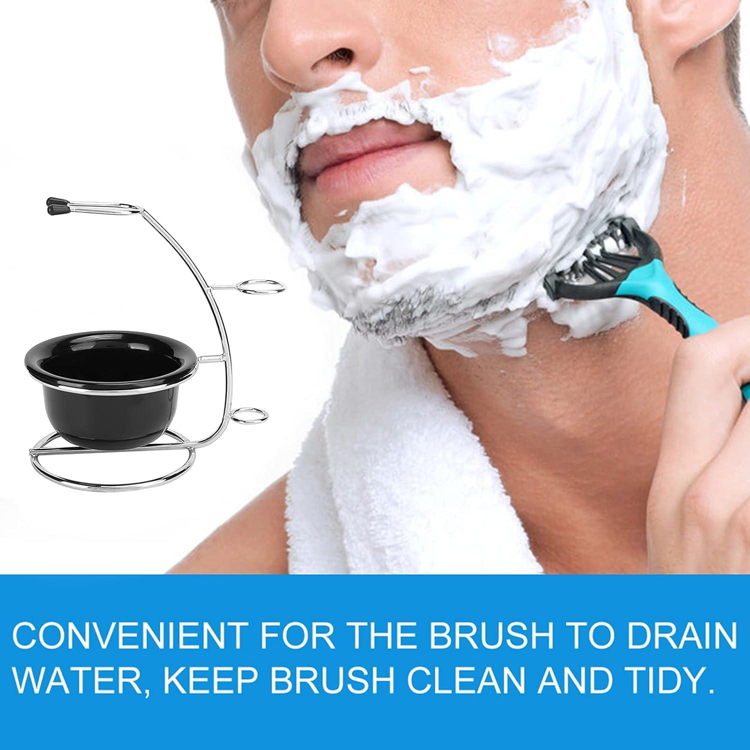 Professional Razor Brush & Shaving Rack Set - Metal Stand Holder with ...