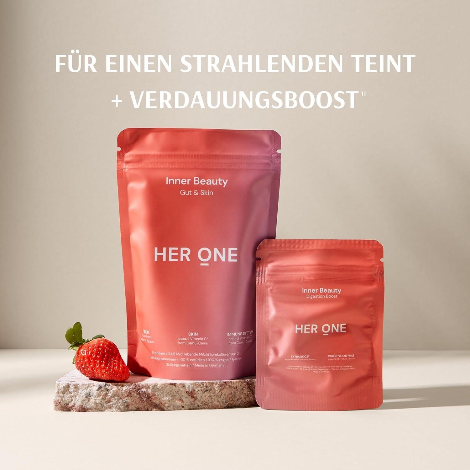 Her One Inner Beauty Raspberry Powder - Digestive Enzymes & Radiant ...