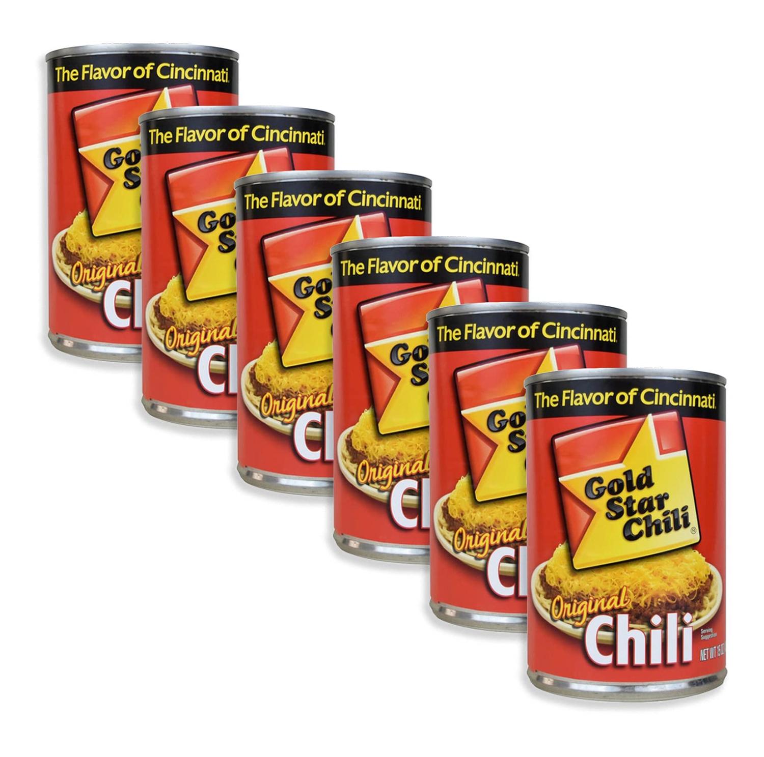 Gold Star Chili 15oz Cans - Pack of 6 | Authentic Flavor and ...