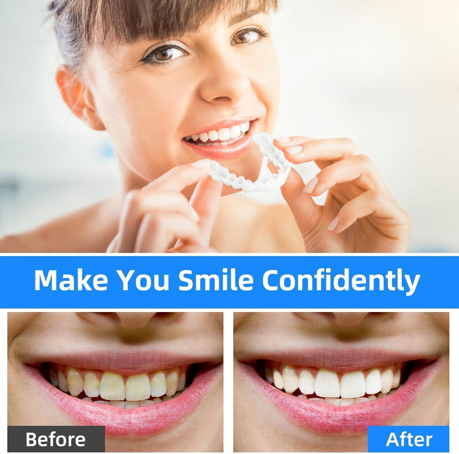 Premium 2 Pairs Artificial Teeth - Easy-to-Use Upper & Lower Dentures ...