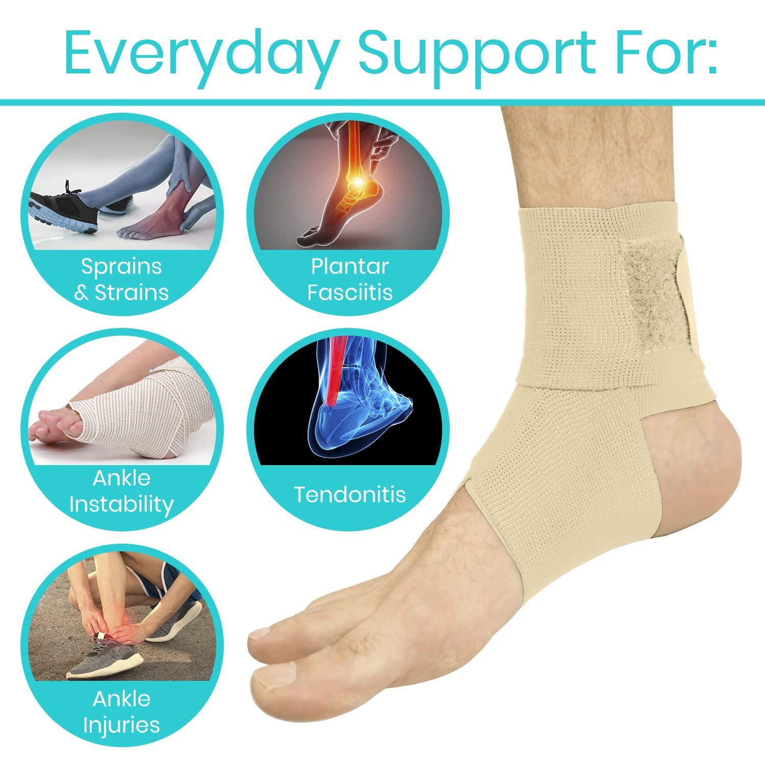 Vive Ankle Wrap - Adjustable Heel Brace Stabilizer for Sprained Foot ...