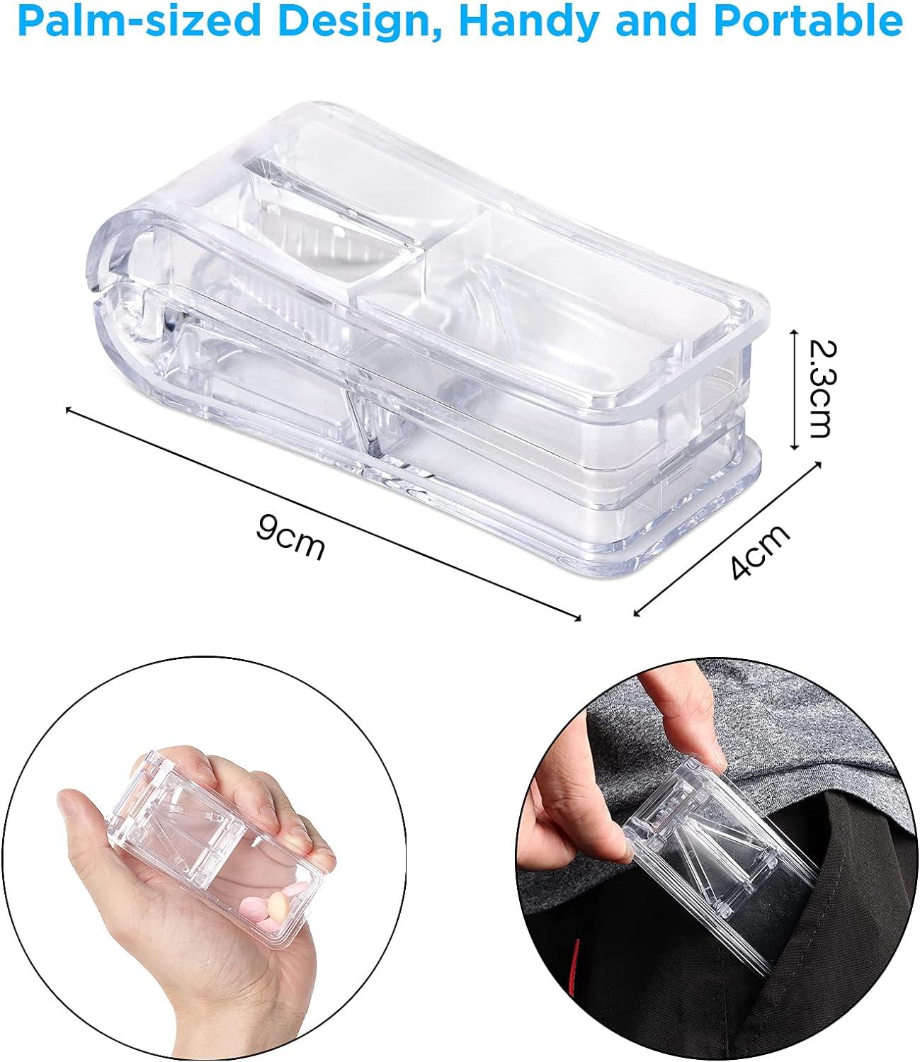 Pill Cutter with Blade and Storage Compartment - Cut Small or Large ...