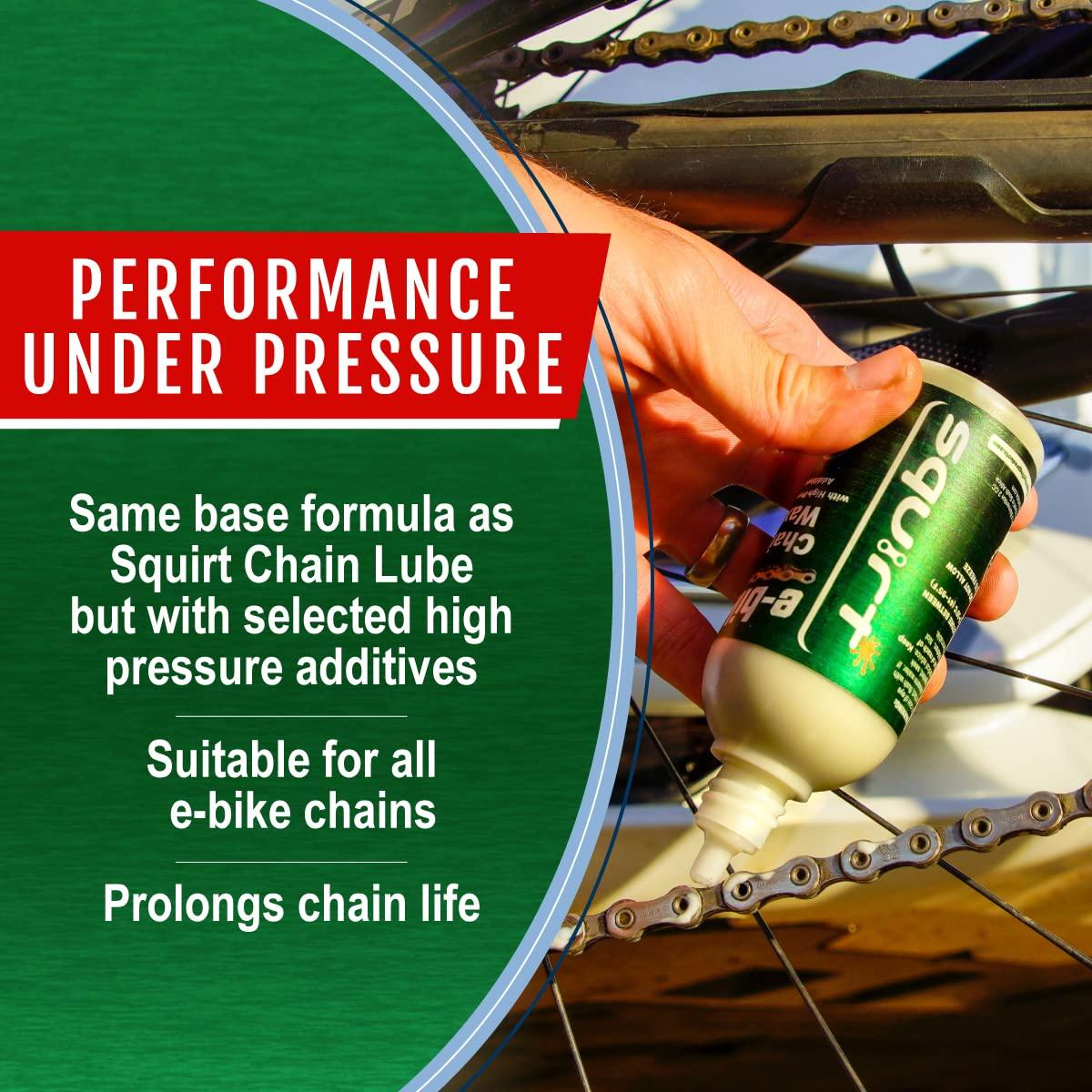 Squirt E-Bike Chain Wax 4 Oz - High-Pressure Additives - Ebike Chain Lubricant for Wet & Dry ...