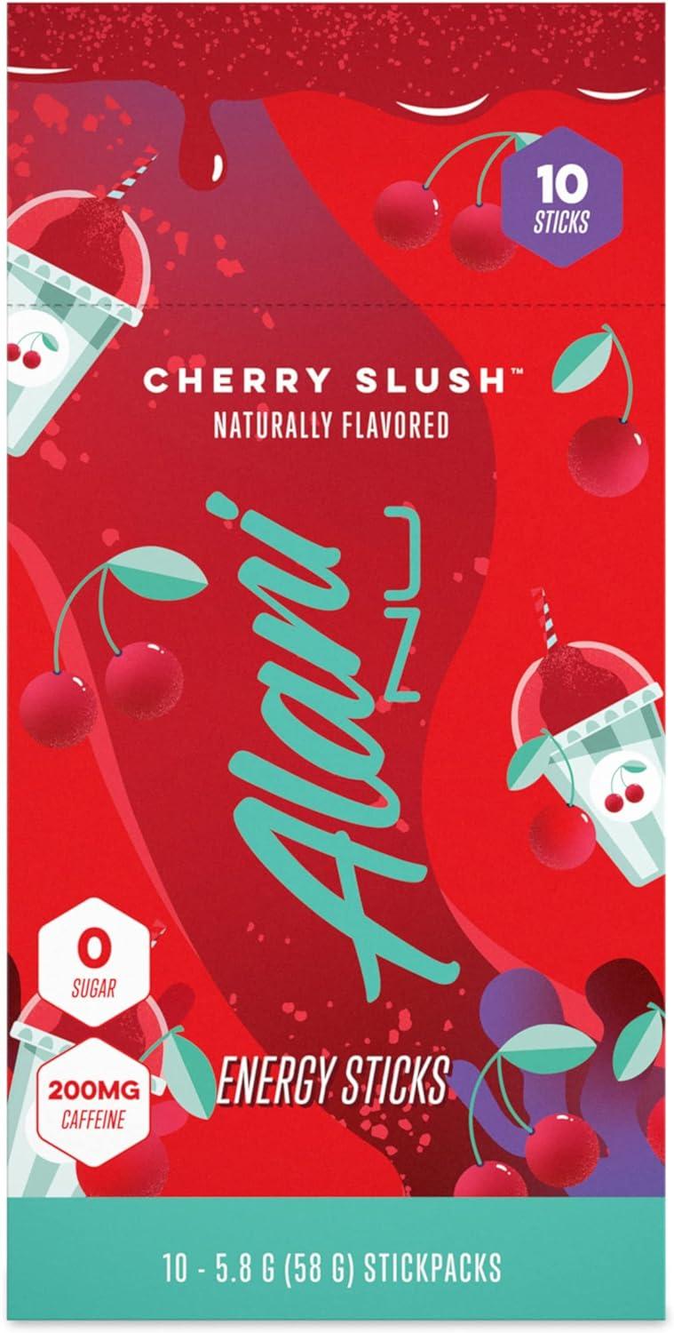 Alani Nu Energy Stick Packets - Cherry Slush Flavor - 200mg Caffeine ...