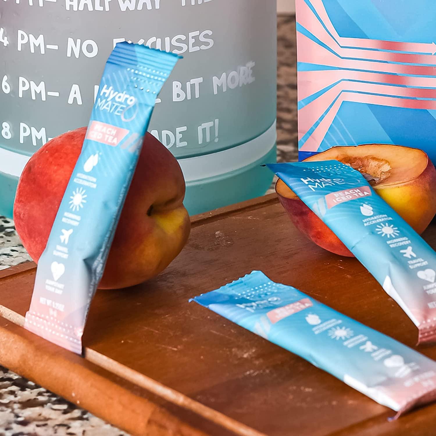 HydroMATE Electrolytes Powder Packets - Peach Iced Tea Flavor - 30 ...