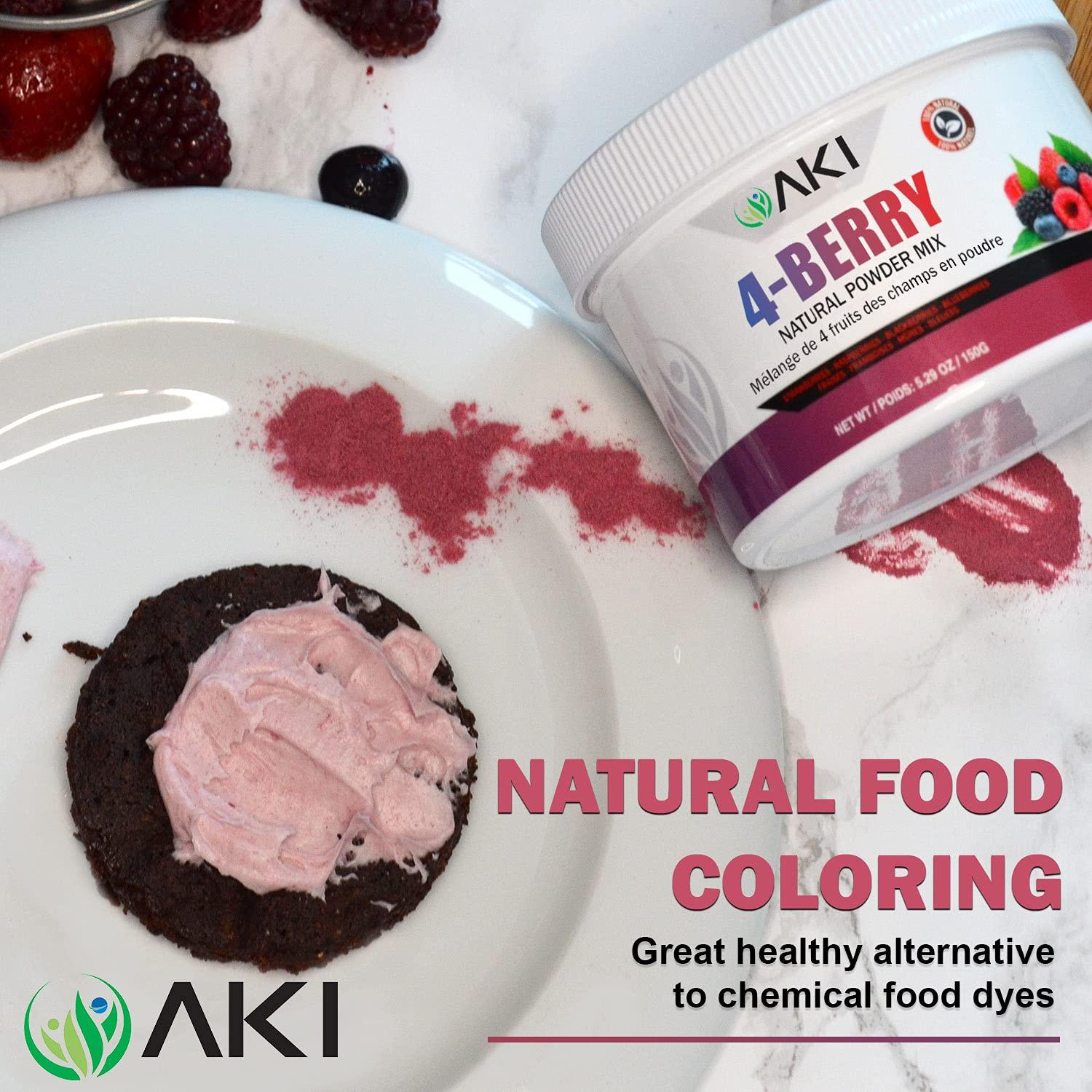 AKI Natural 4-Berry Blend Powder (5.29 Oz/150Gr) | Rich in Antioxidants ...