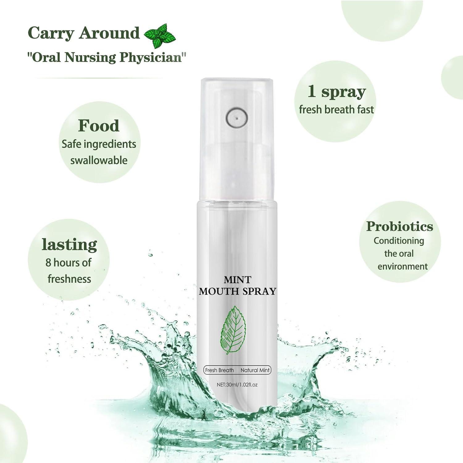 Fresh Mint Breath Spray for Bad Breath & Dry Mouth - Oral Care Spray ...