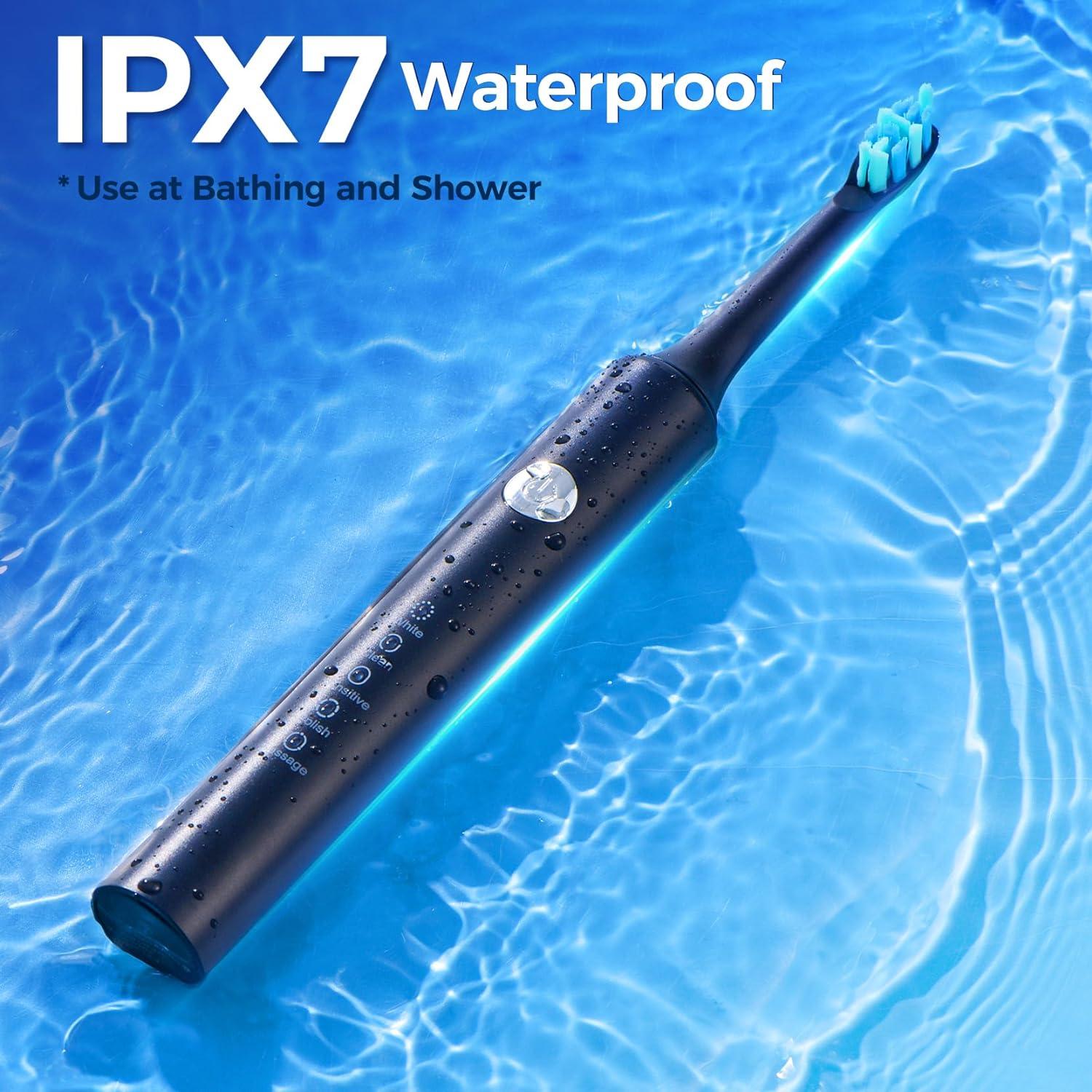 Electric Toothbrush for Adults - 8 Brush Heads, Fast Charge, 40000 VPM ...