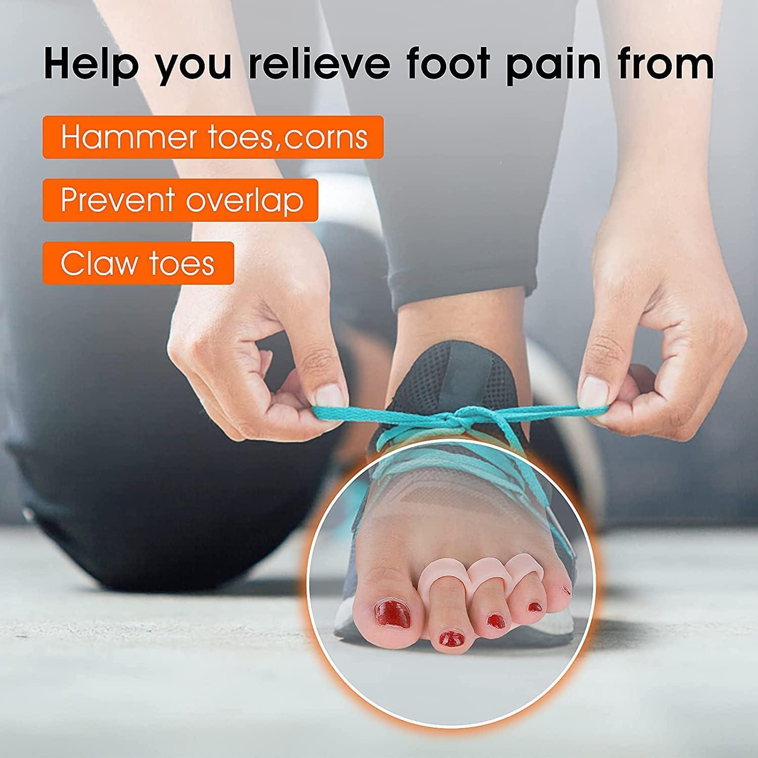 Careor Hammer Toe Pillows - 6 Gel Pads for Curved Claw & Mallet Toes ...