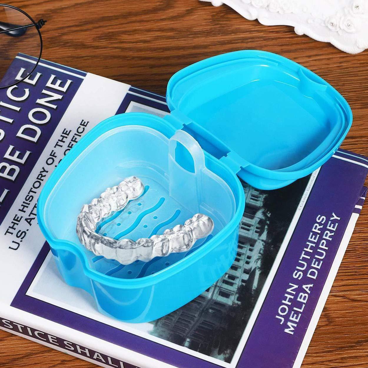 Denture Case with Strainer - 2 Pack Denture Cups for Travel - False ...