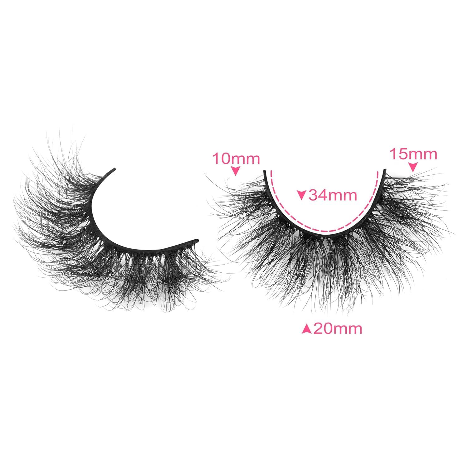 Fanxiton 3D False Eyelashes 10 Pairs Pack - Dramatic Fluffy Mink Wispy ...
