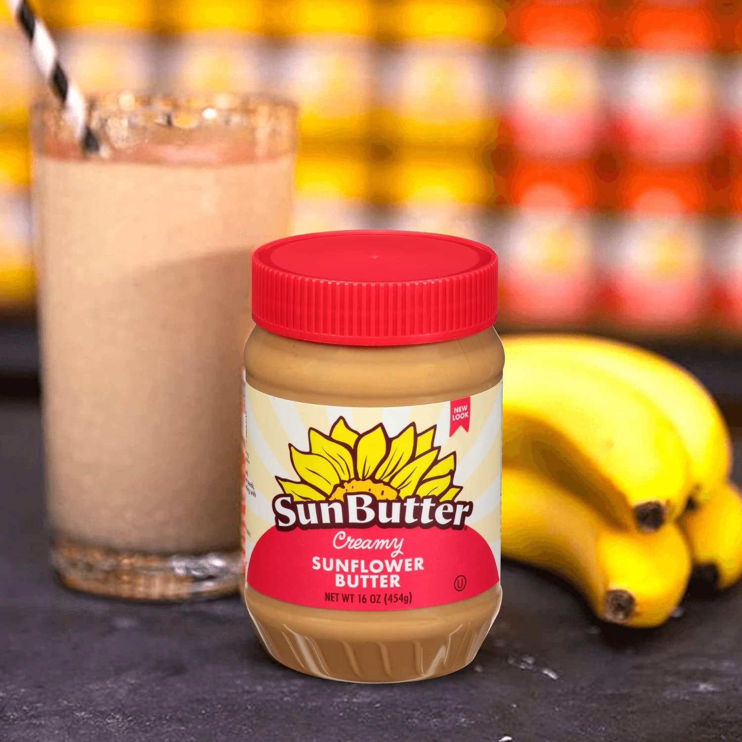 SunButter Creamy Sunflower Butter 16 Ounce (Pack of 2) with By The Cup ...