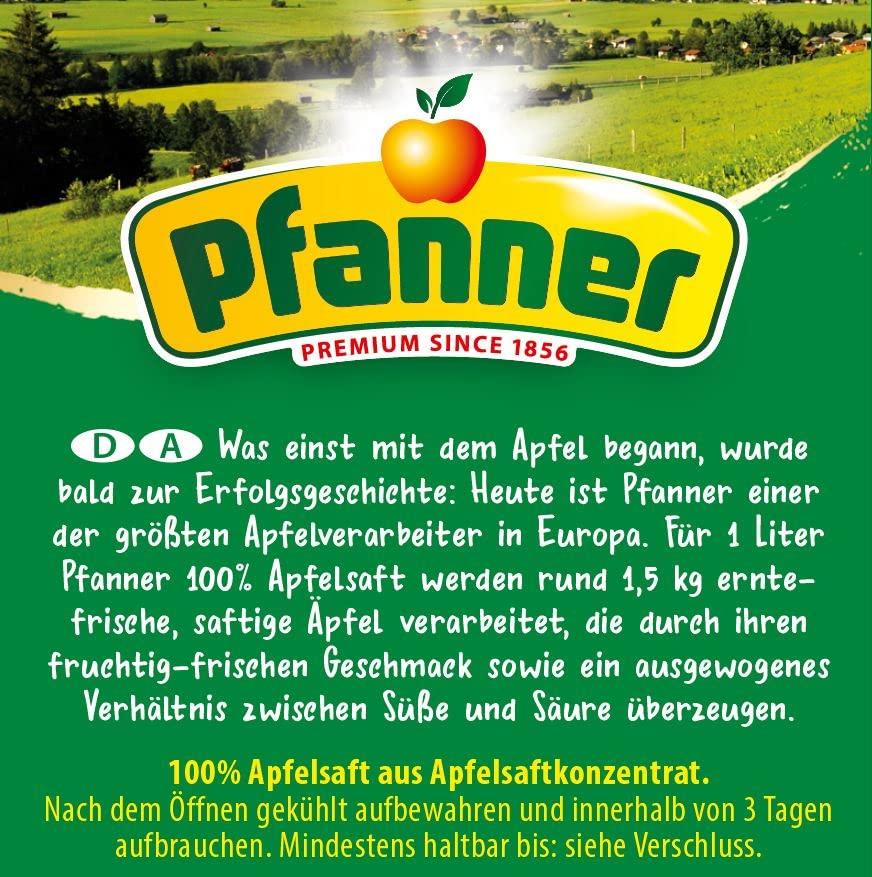 Pfanner 100% Apple Juice (8 x 1L) - Vitamin-Rich No Added Sugar Sour ...