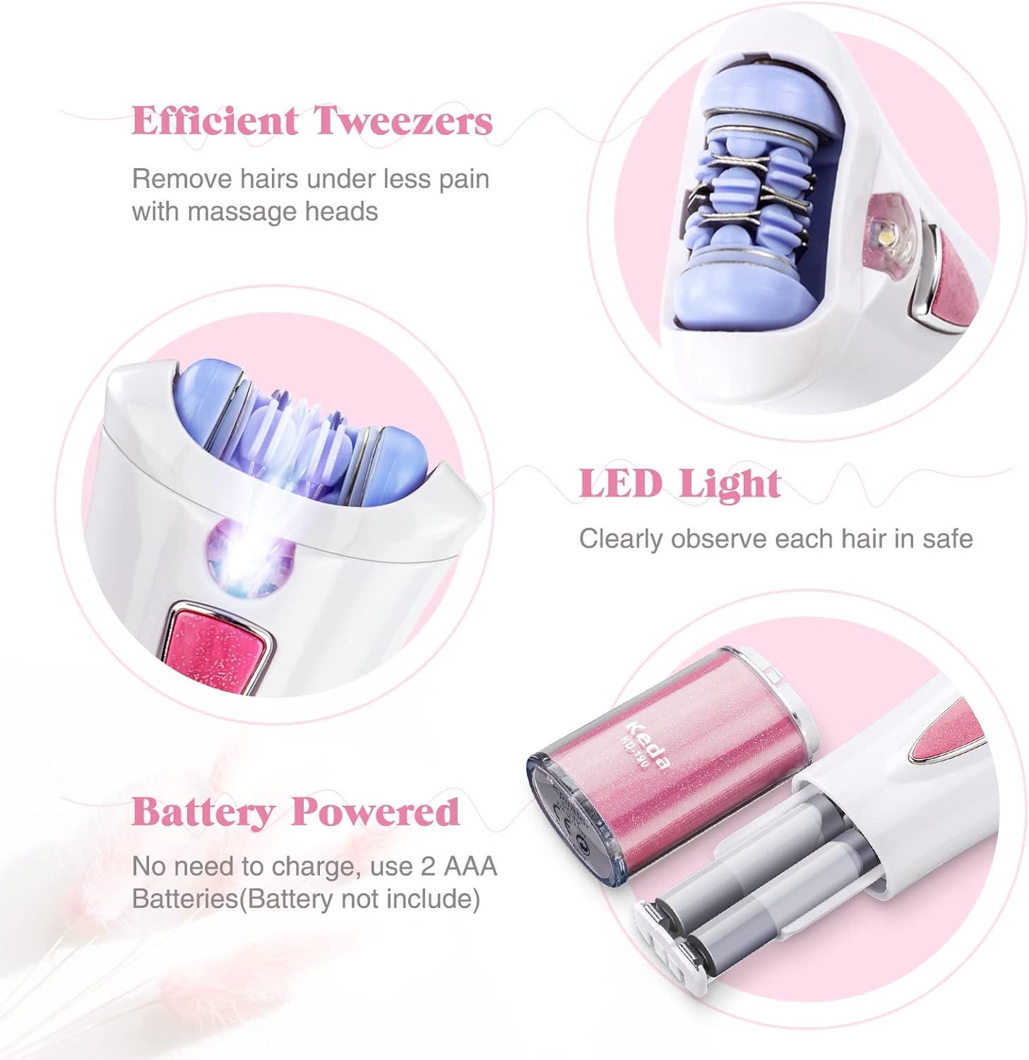 Facial Epilator Cordless Facial Hair Removal for Women Face & Body Hair ...