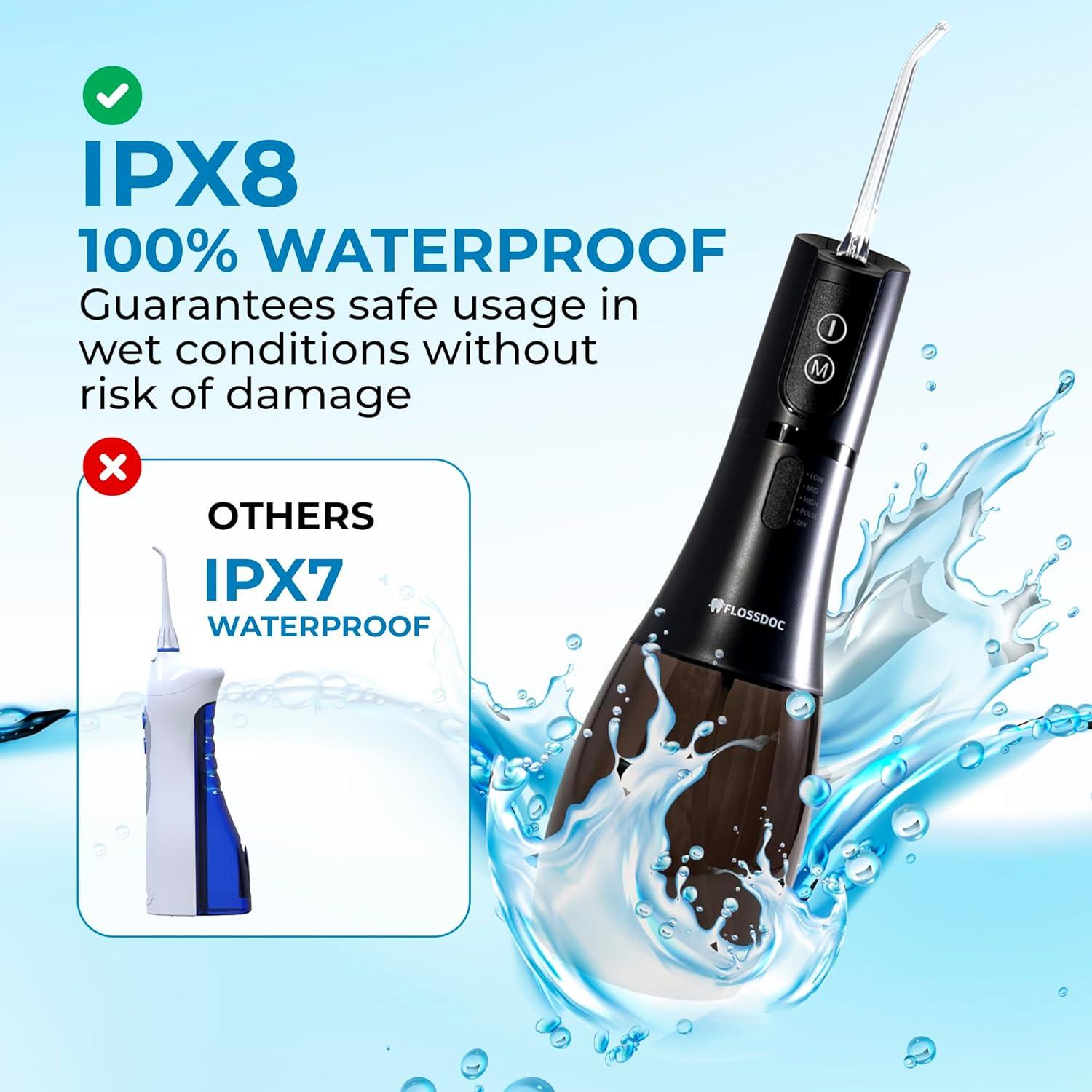 Water Flosser & Tonsil Stone Remover - 400ml IPX8 Waterproof 5 Modes ...