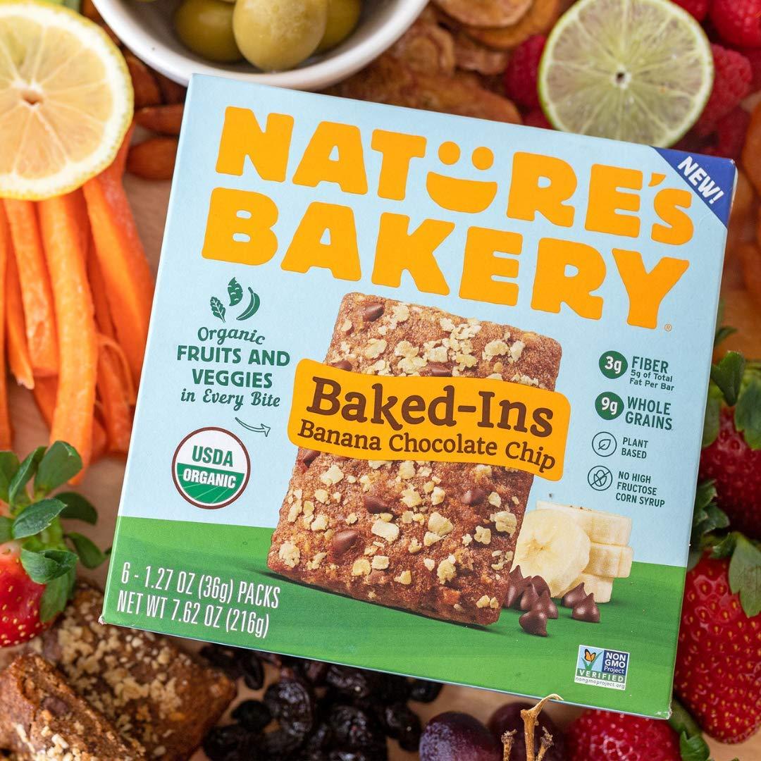 Nature's Bakery Baked-Ins Bars - Organic Vegan Banana Chocolate Chip ...
