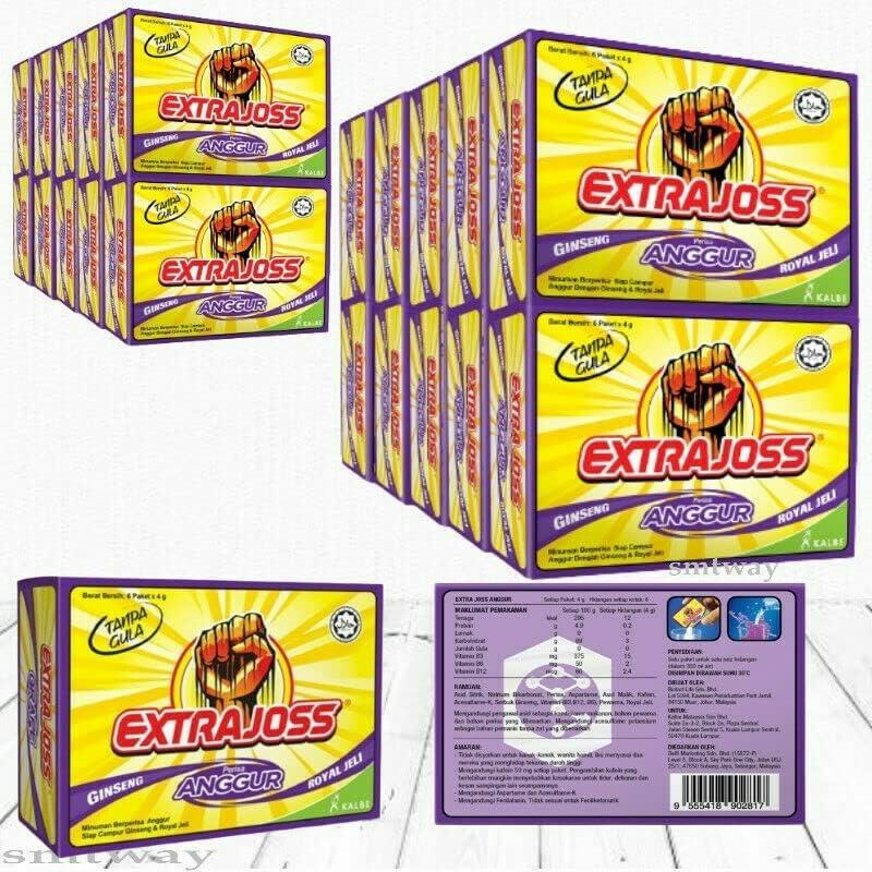 Grape Flavor Extra Joss - Energy Drink (12 Sachets) Shot Powder Drink ...