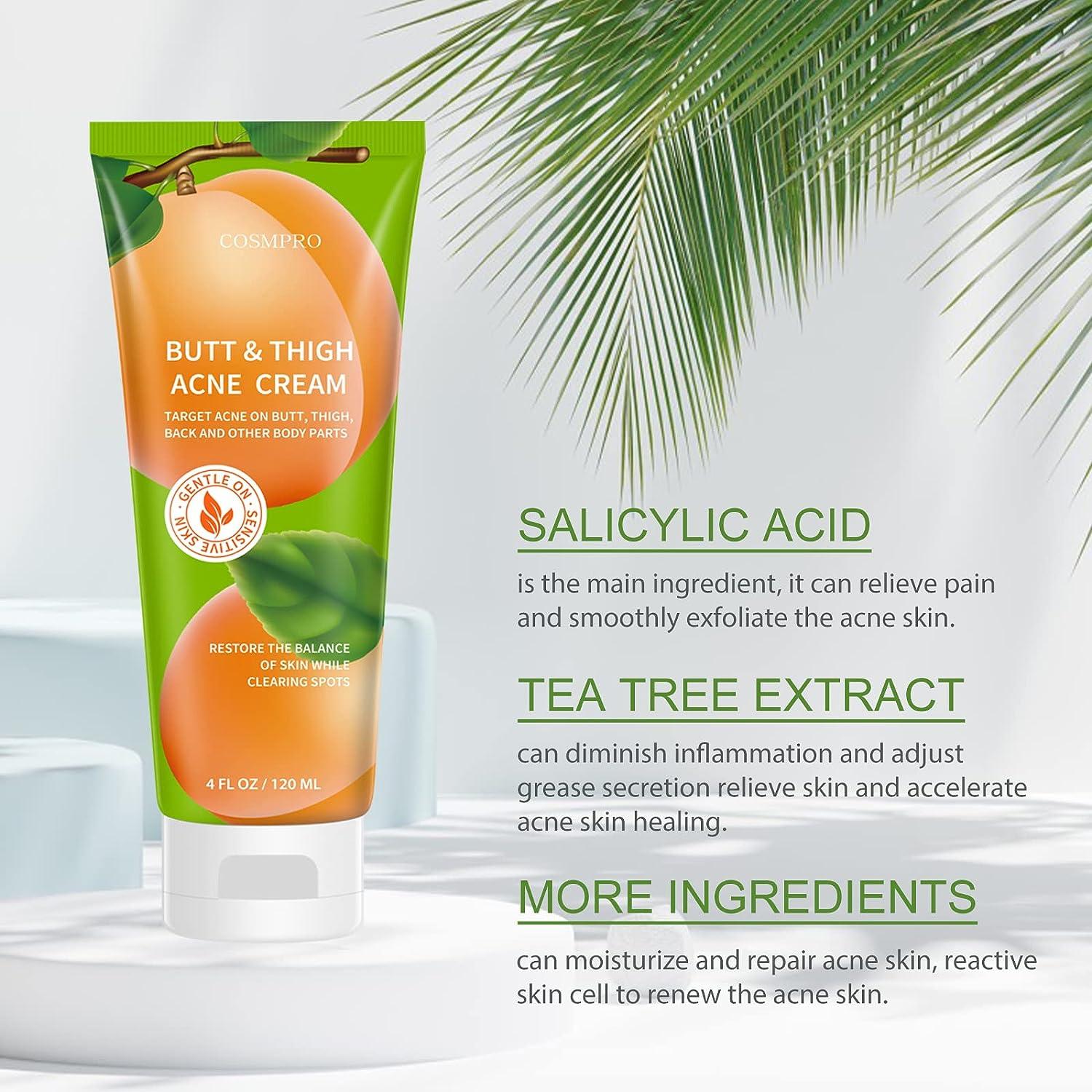 Acne Clearing Cream for Butt & Back | Salicylic Acid | Natural ...
