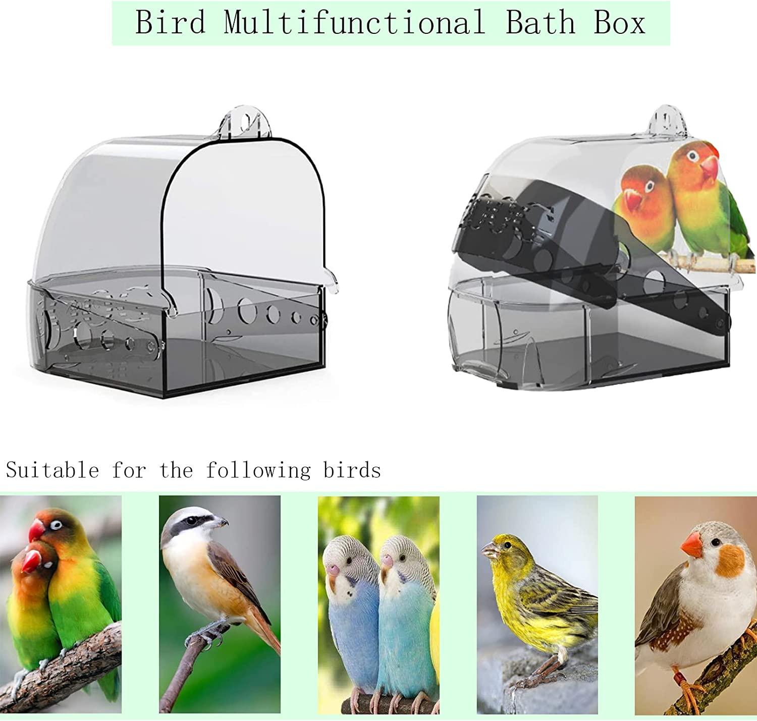 Hamiledyi Bird Bath Box - Hanging Shower Tub for Parrot & Small Birds ...