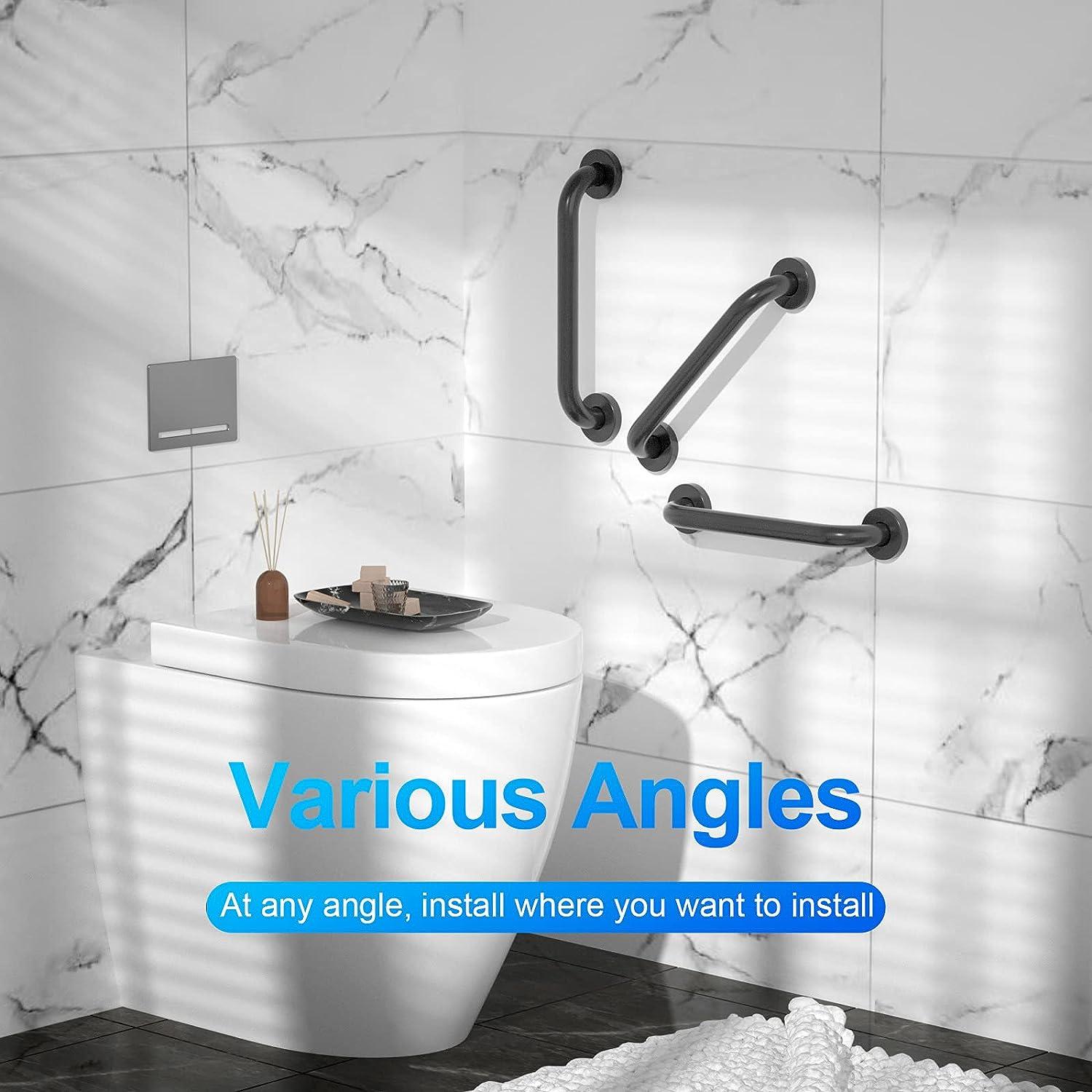 12 Inch Matte Black Shower Grab Bar-1" Diameter iMomwee Stainless Steel ...