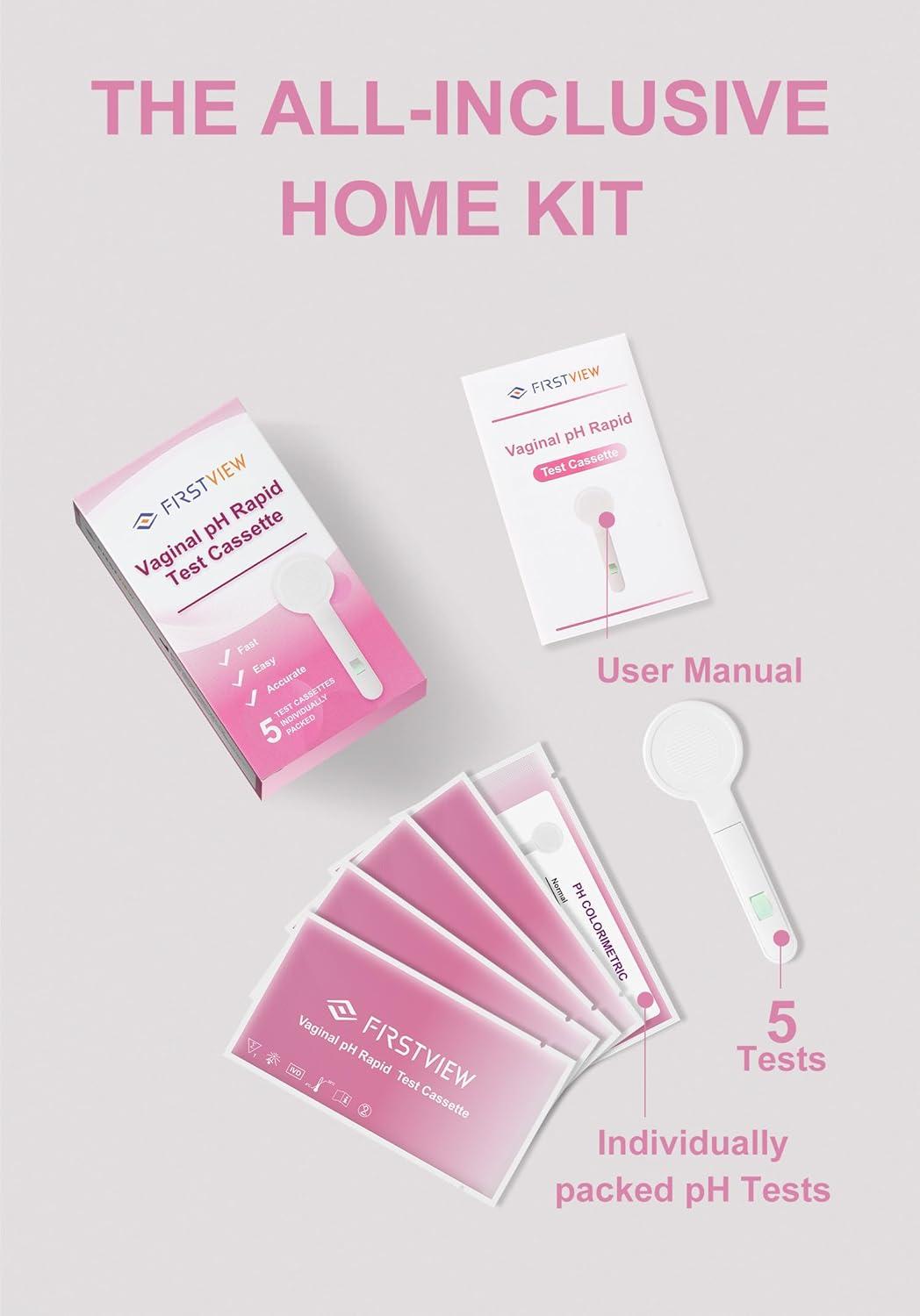 Vaginal pH Test Strips - 5 Pack | Feminine Health Kits for Bacterial ...