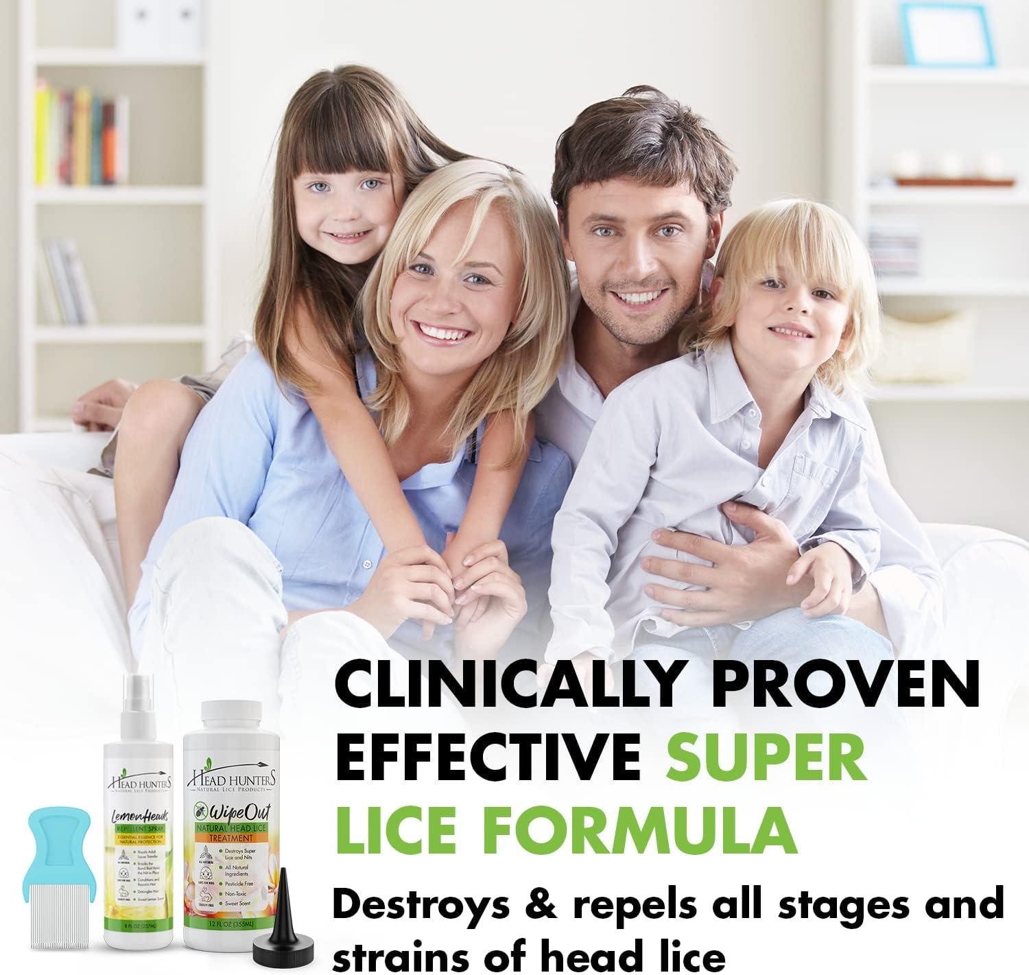 Head Hunters Extra Strength Lice Treatment Shampoo Kit with Repellent ...