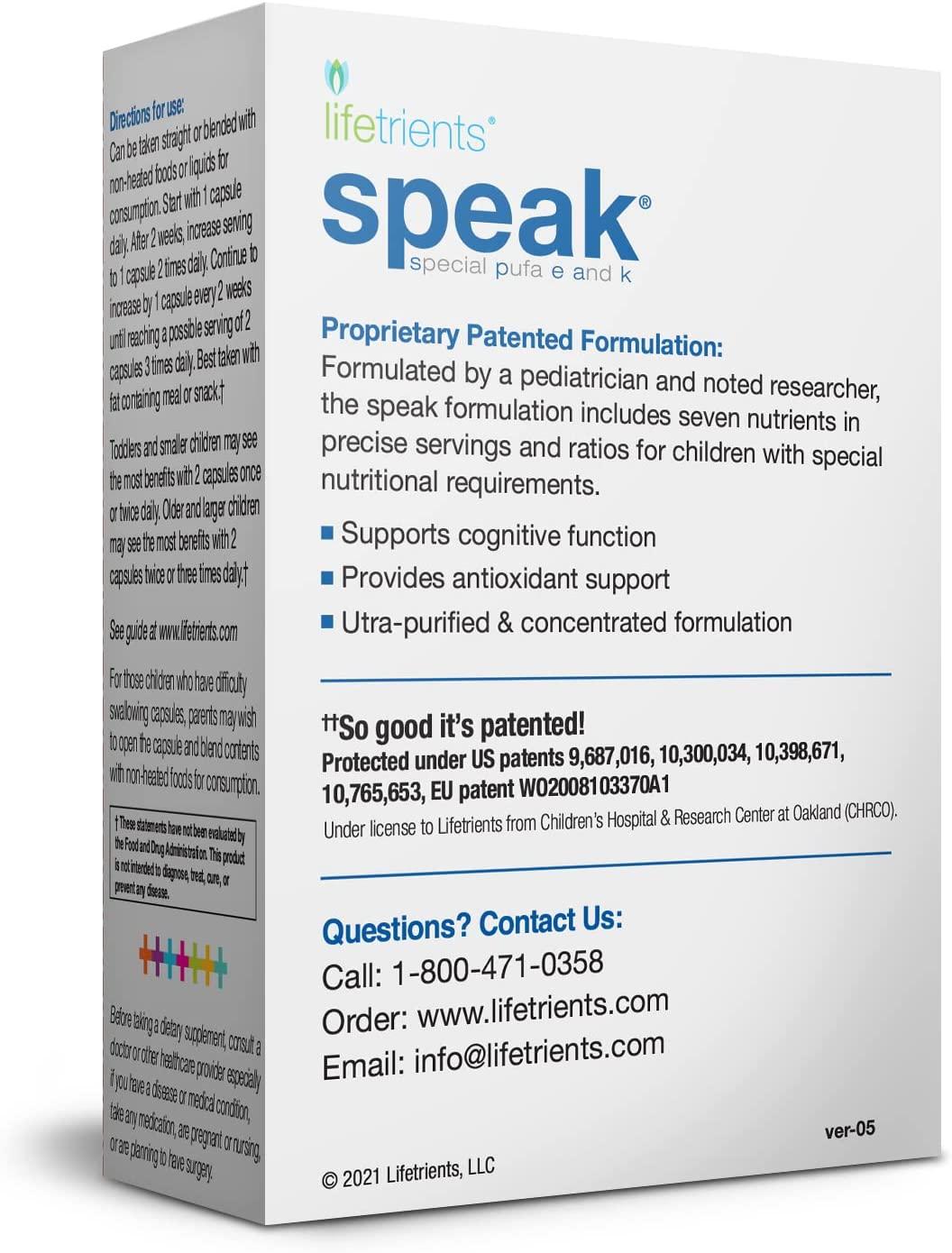 Lifetrients Speak Softgels 60ct | Pediatrician Formulated for Special Nutritional Needs | Omega ...