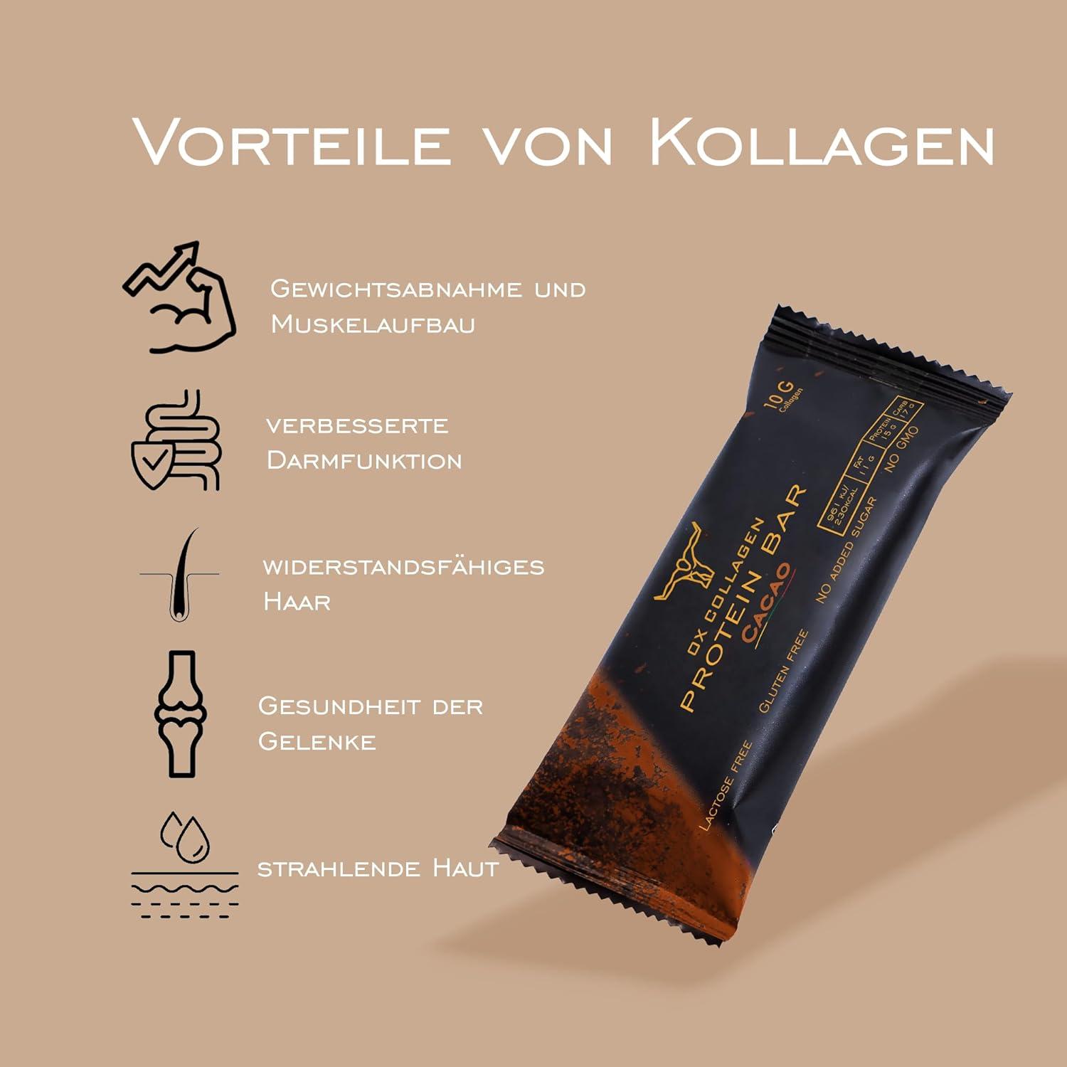 High Protein Collagen Bars - 12x52g Cocoa Energy Protein Bar Low Sugar ...
