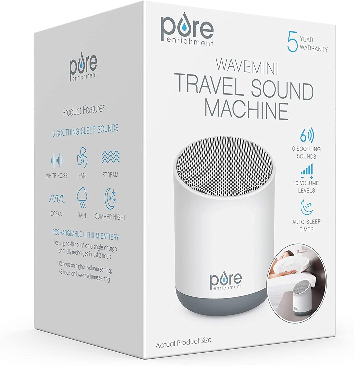 Pure Enrichment® Wave™ Mini Wireless Travel Sound Machine - New ...