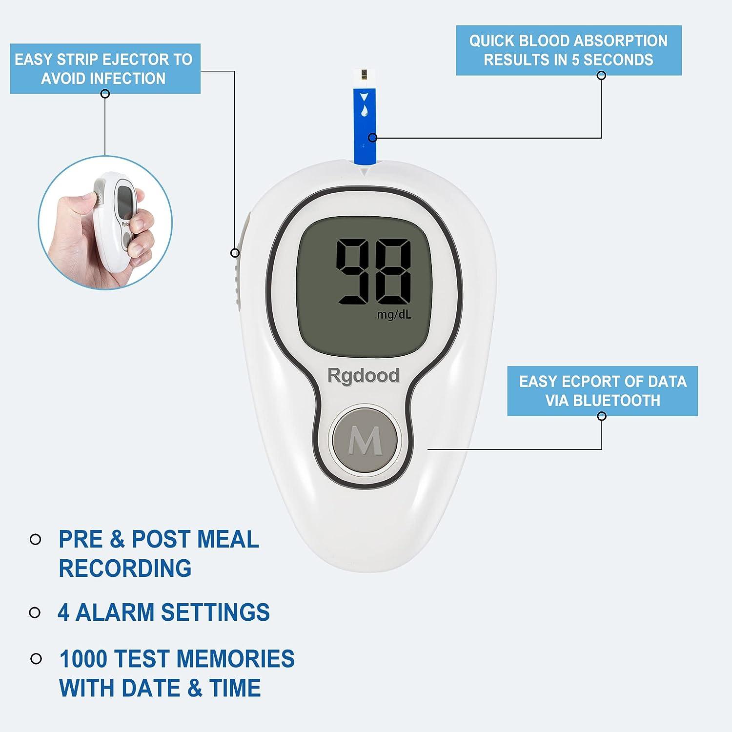 Rgdood Automatic Blood Glucose Monitor Kit | 50 Lancets & 50 Test ...
