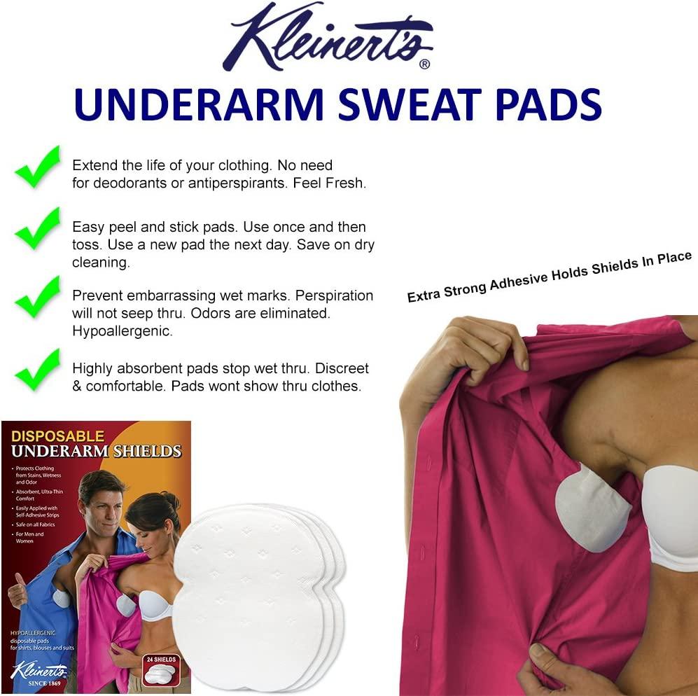 24 Disposable Premium Underarm Sweat Pads - Absorbent Armpit Shields ...