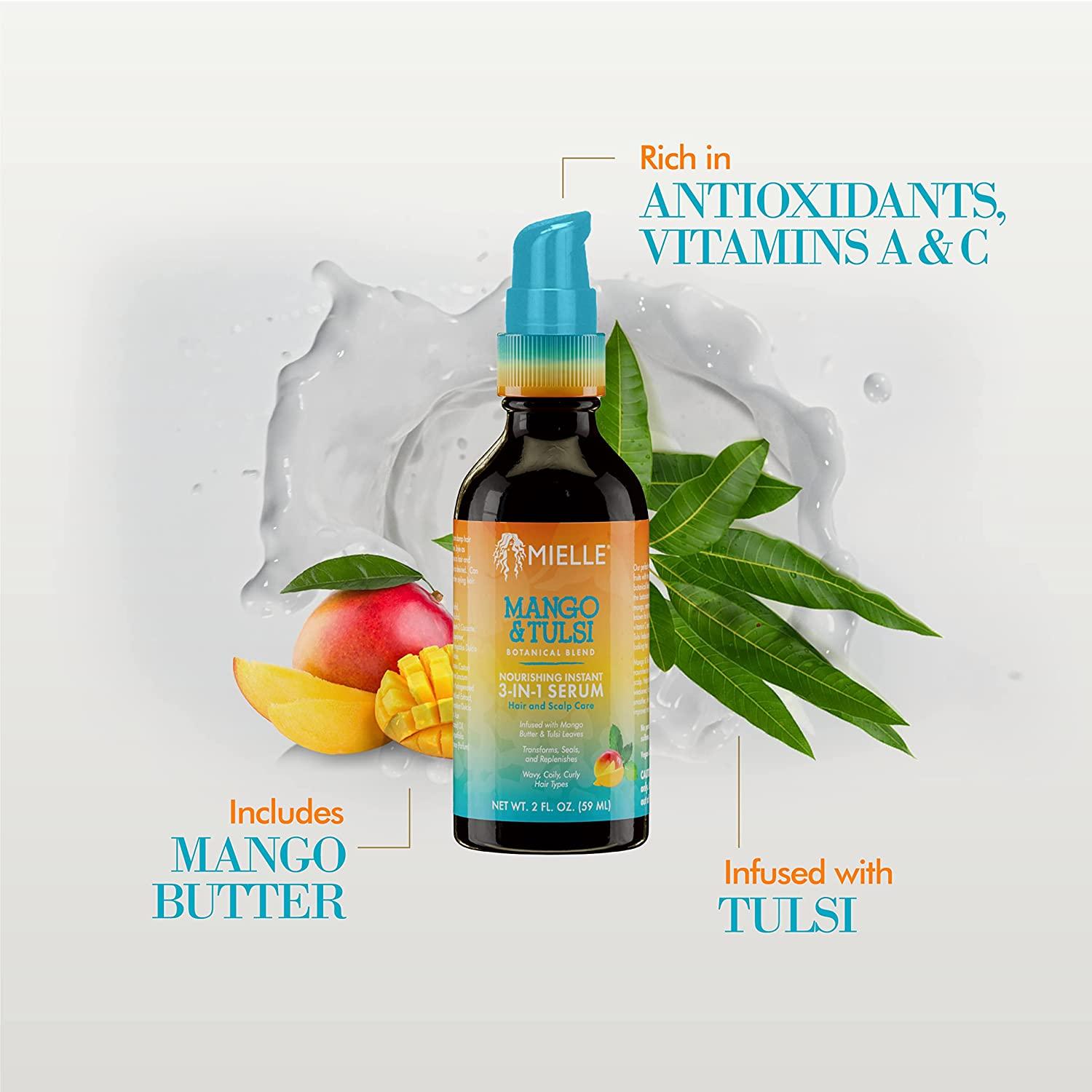 Mielle Organics Mango & Tulsi Nourishing Instant 3-in-1 Serum - Hair ...