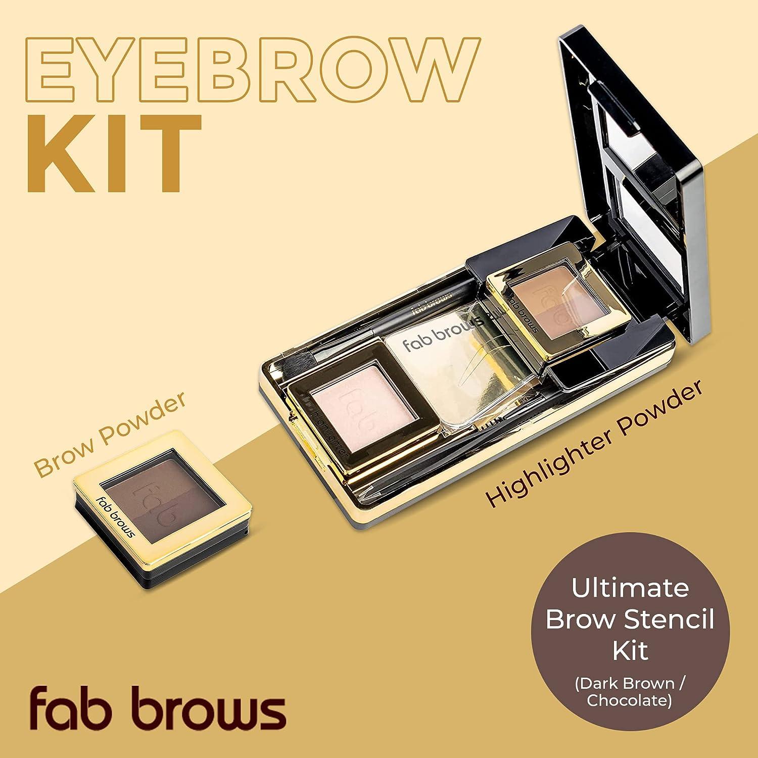 Fab Brows LUX Duo Stencil Eyebrow Kit - Light Brown/Medium - Ultimate ...