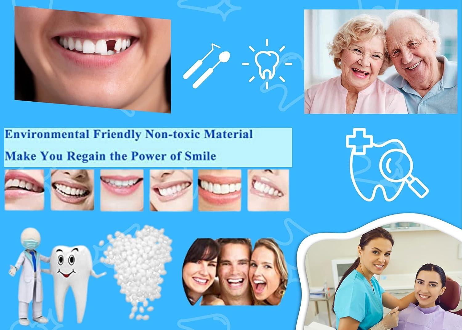 Temporary Tooth Replacement Kit Bundle Set - 30 Fake Teeth in 3 Shades ...