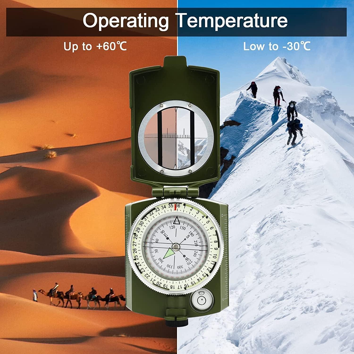 euBSWA Professional Outdoor Military March Compass - Waterproof ...