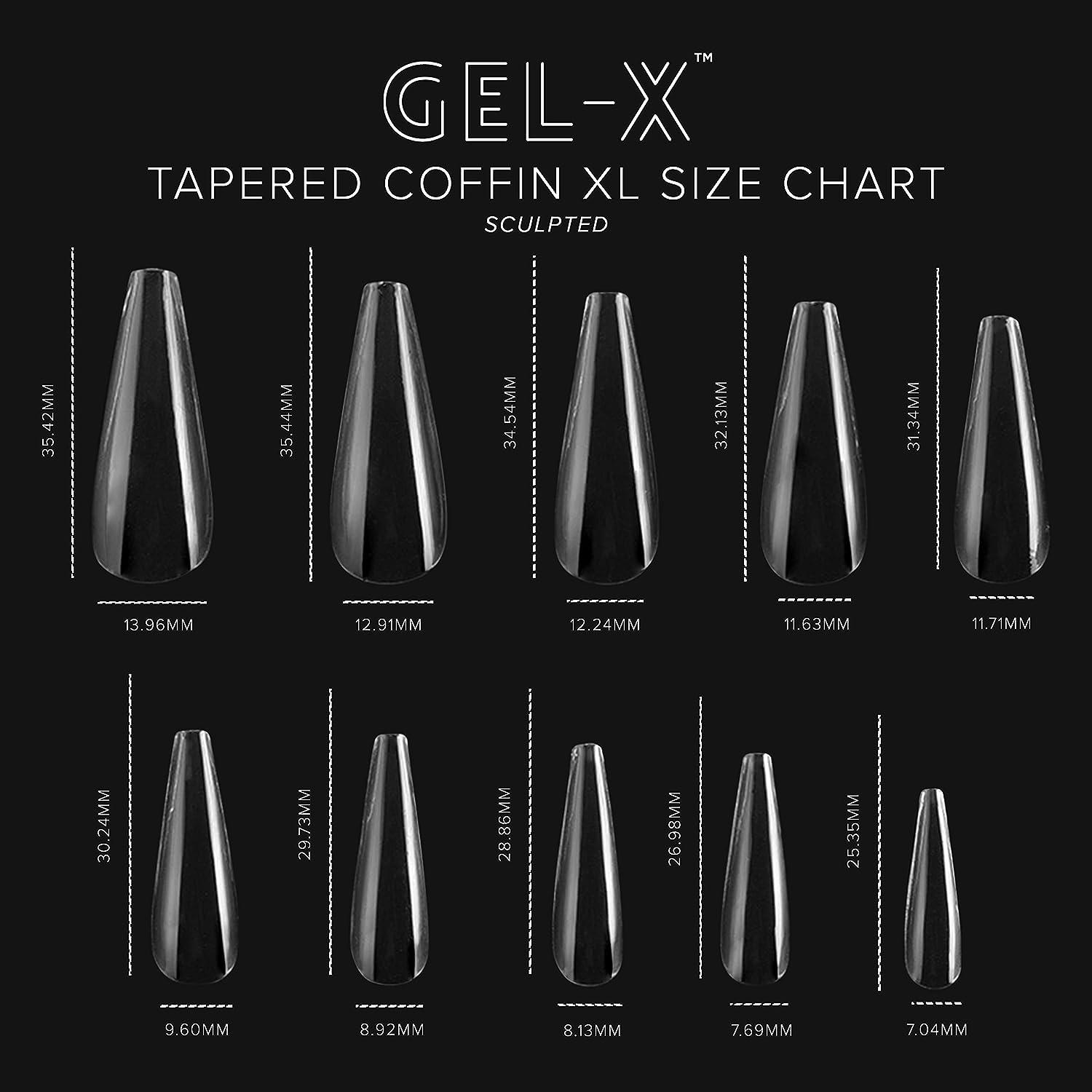 Apres Nail Gel-X Sculpted Coffin Extra Long Tips - 500 Gel-X Tips ...