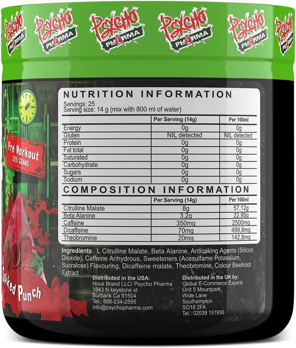 New #1 Strongest PWO Psycho Pharma Edge of Insanity - Most Intense Pre Workout Powder for Focus ...