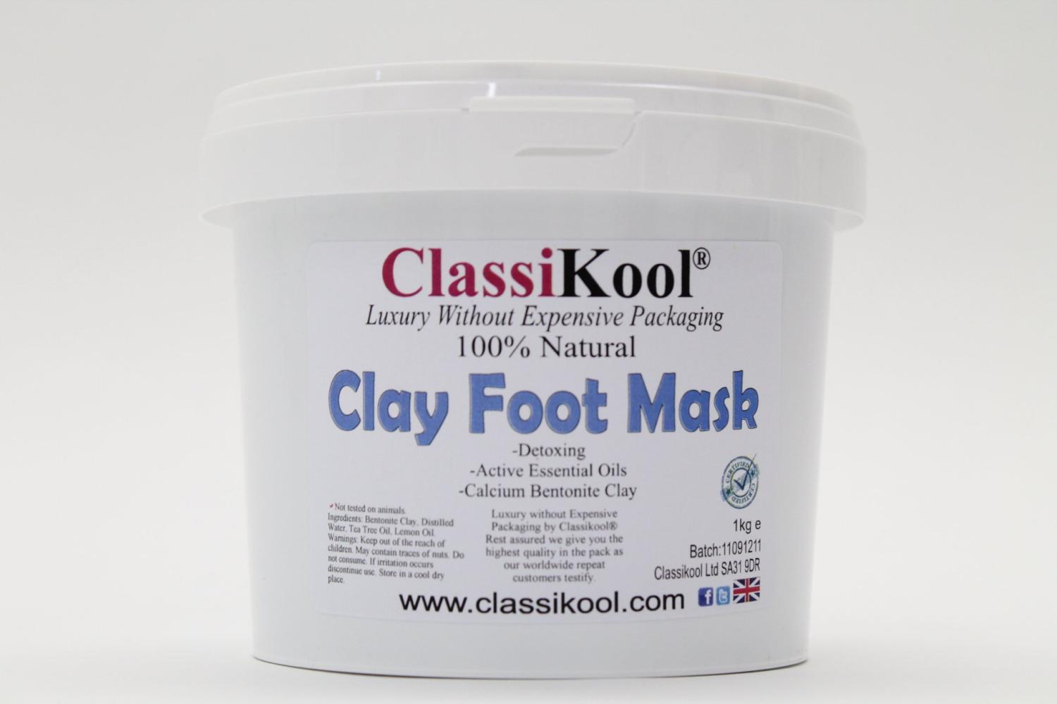 Classikool Bentonite Clay Foot Mask Skin Care with Essential Oil Choice (Ylang Ylang 1kg) Ylang ...