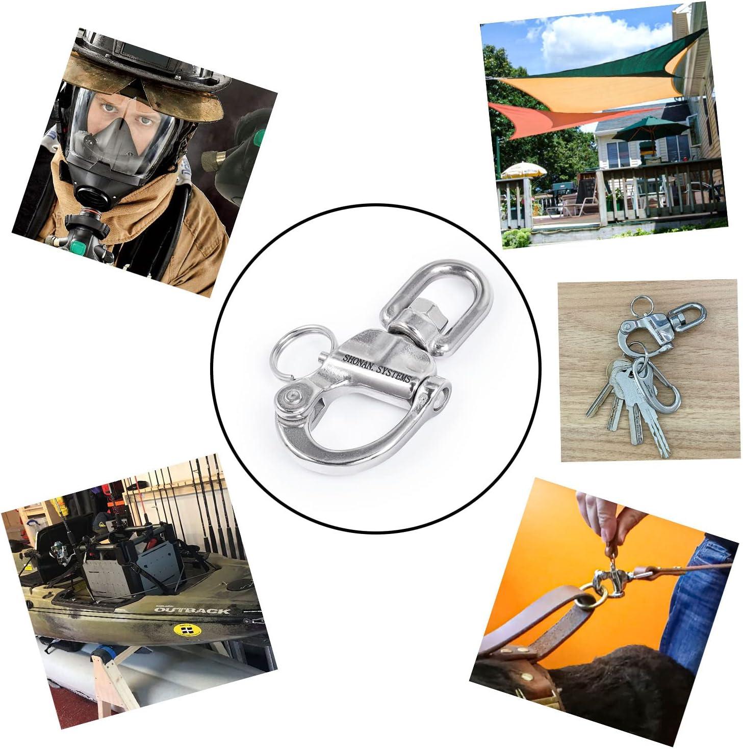 SHONAN 2 Pack Stainless Steel Swivel Snap Shackles for SCBA & Marine ...