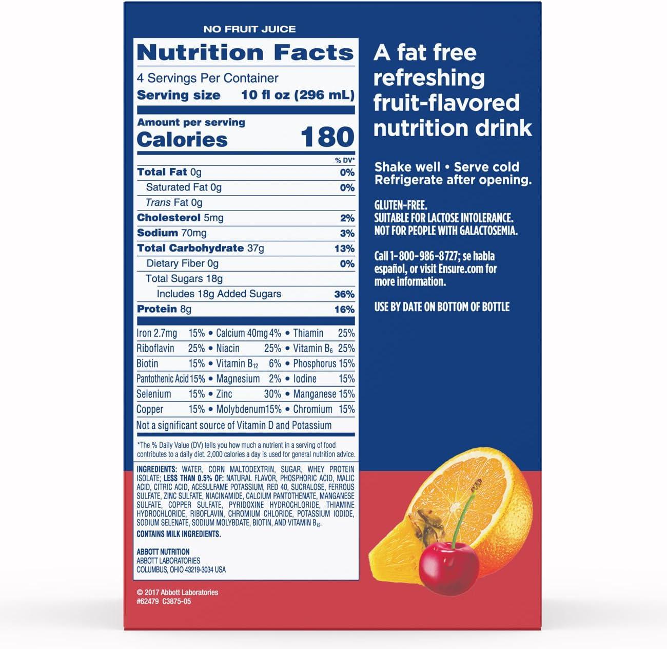 Ensure Clear Nutrition Drink, 0g fat, 8g of protein, Mixed Fruit, 10 Fl ...