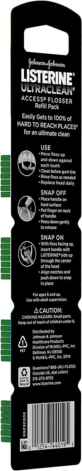 LISTERINE Ultraclean Access Flossers - 28 Disposable Heads (Pack of 3 ...