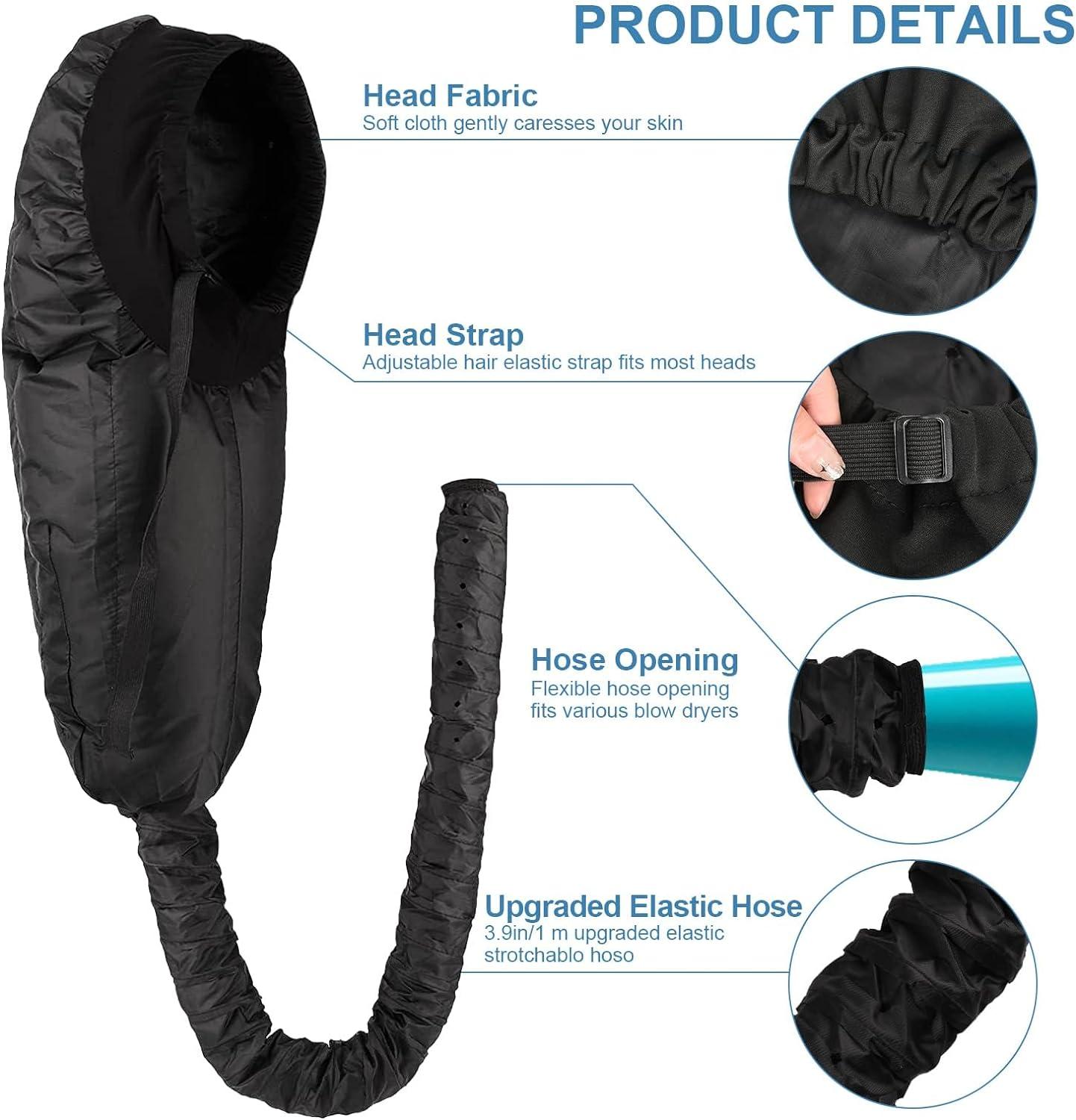 Hadio Ultimate Bonnet Hood Hair Dryer - Adjustable Satin Diffuser Cap ...