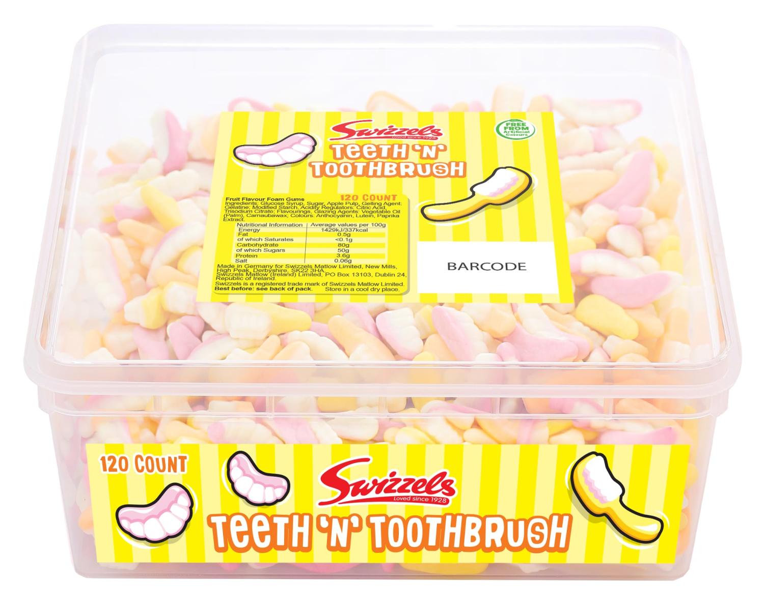 Swizzels Fun Gums Teeth N Toothbrush Sweet Tubs - Buy Online Now! | Buy ...