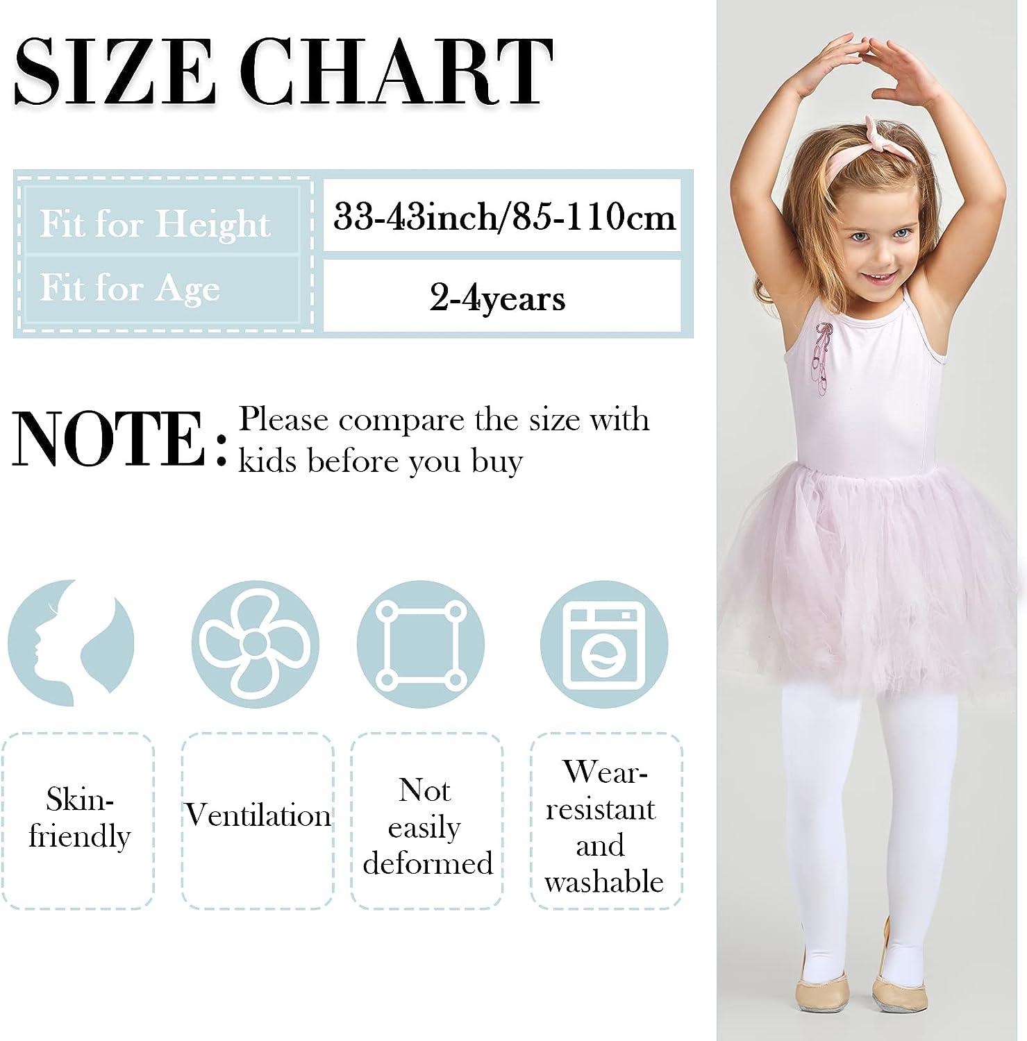 Toddler Footless 3-Pack Girls' Ballet Tights - Super Soft & Stretchy ...