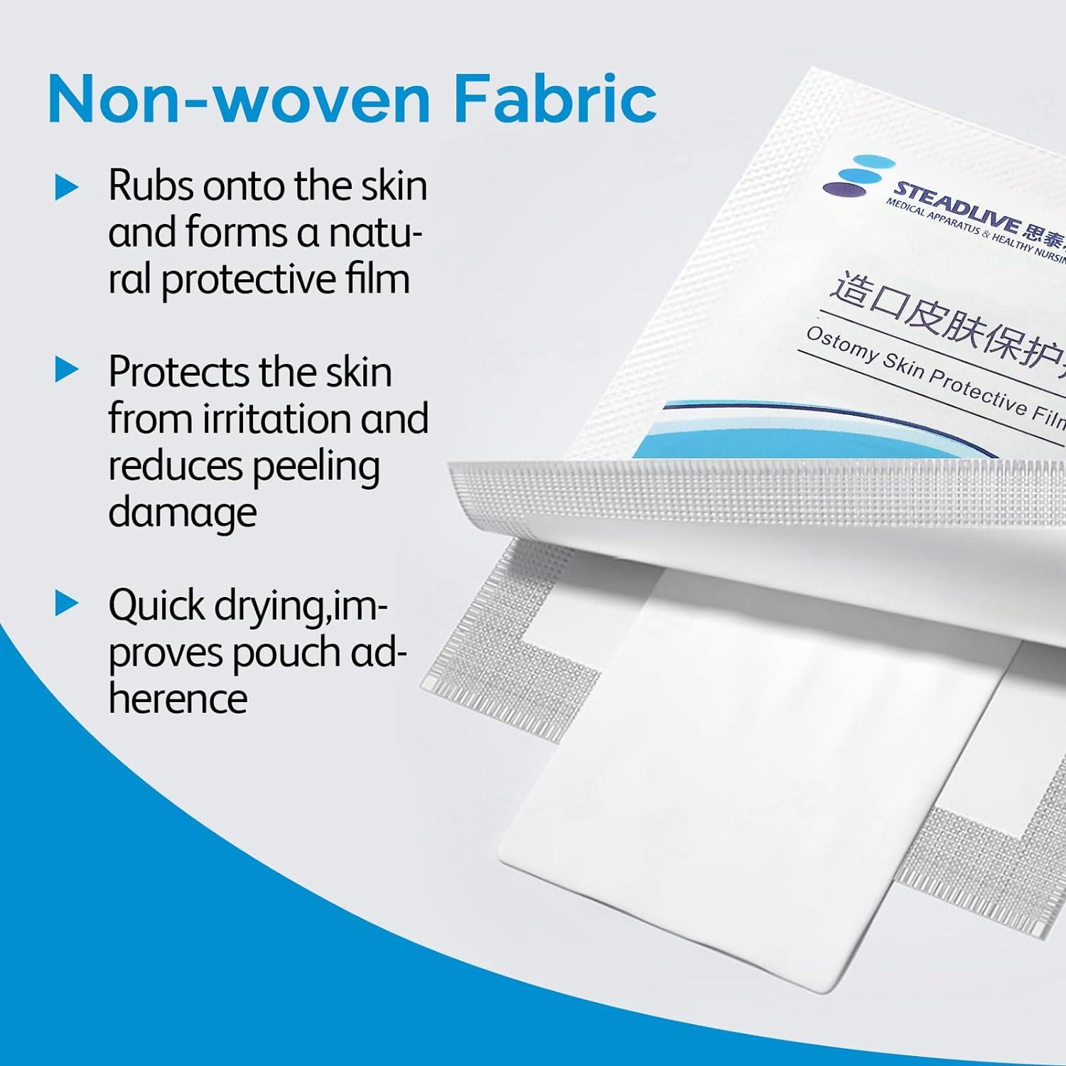 Heagimed 30pcs Skin Barrier Wipes for Ostomy - No-Sting Skin Film ...